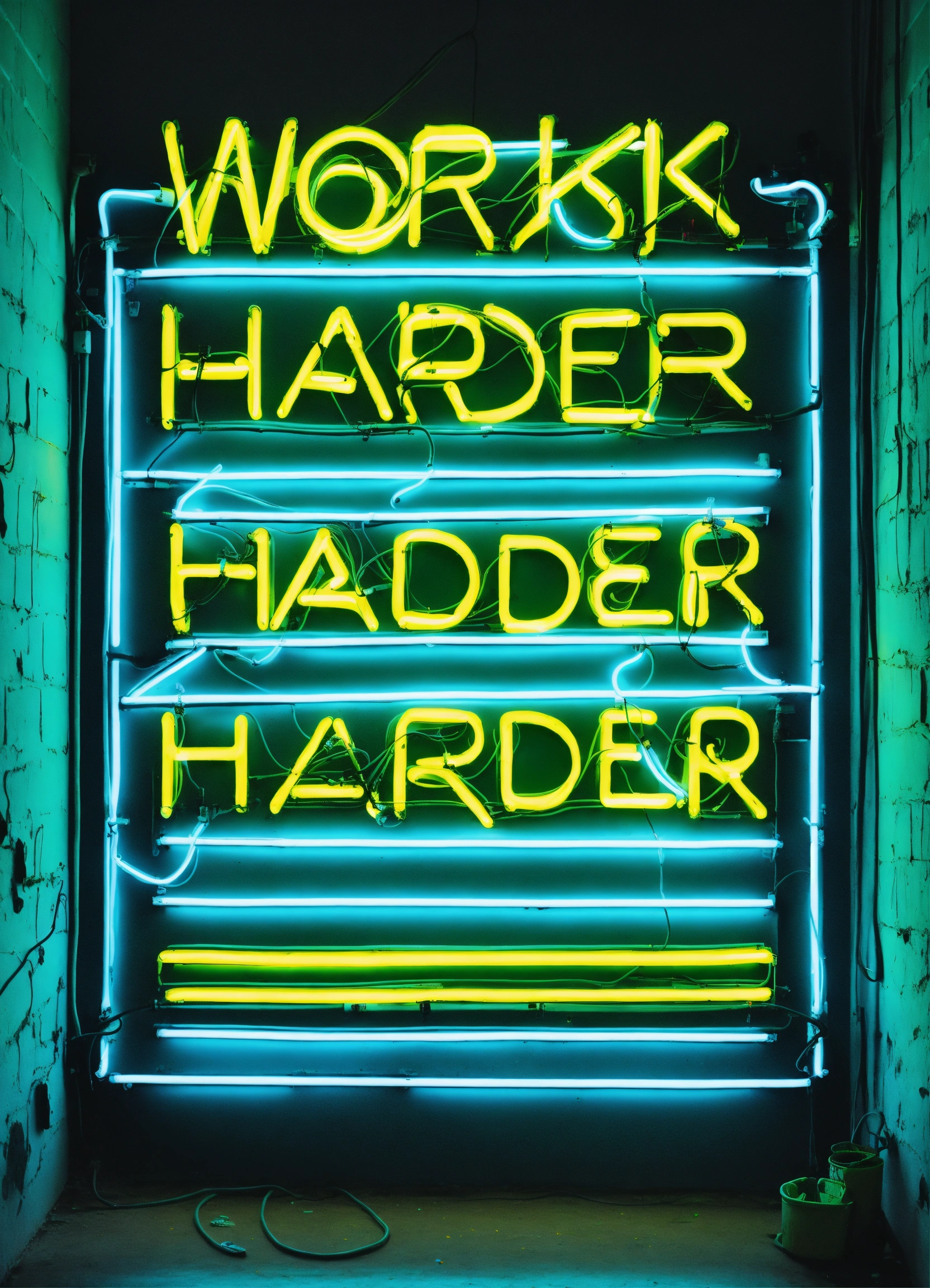 Lexica - Light blue fluorescent neon sign with the hand writen text ...