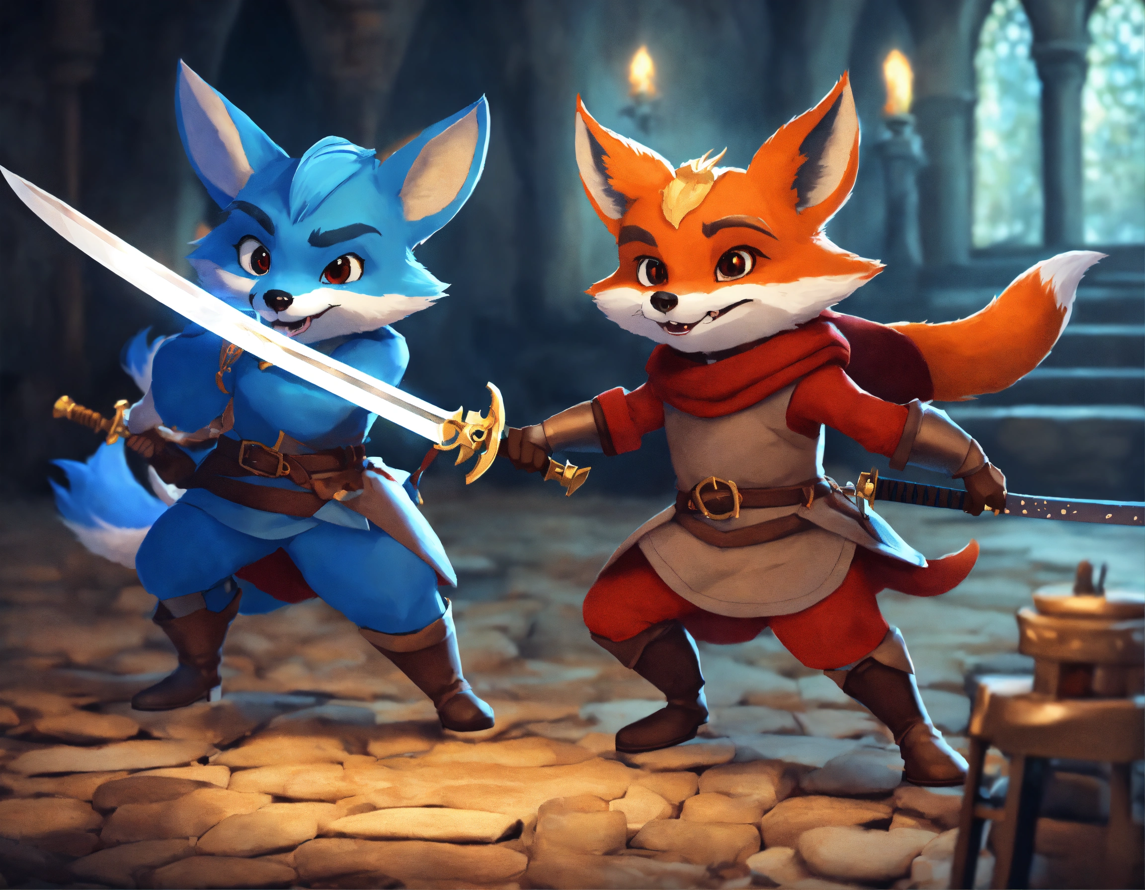 Lexica - The cunning and devilishly imp-like blue animated cartoon fox ...
