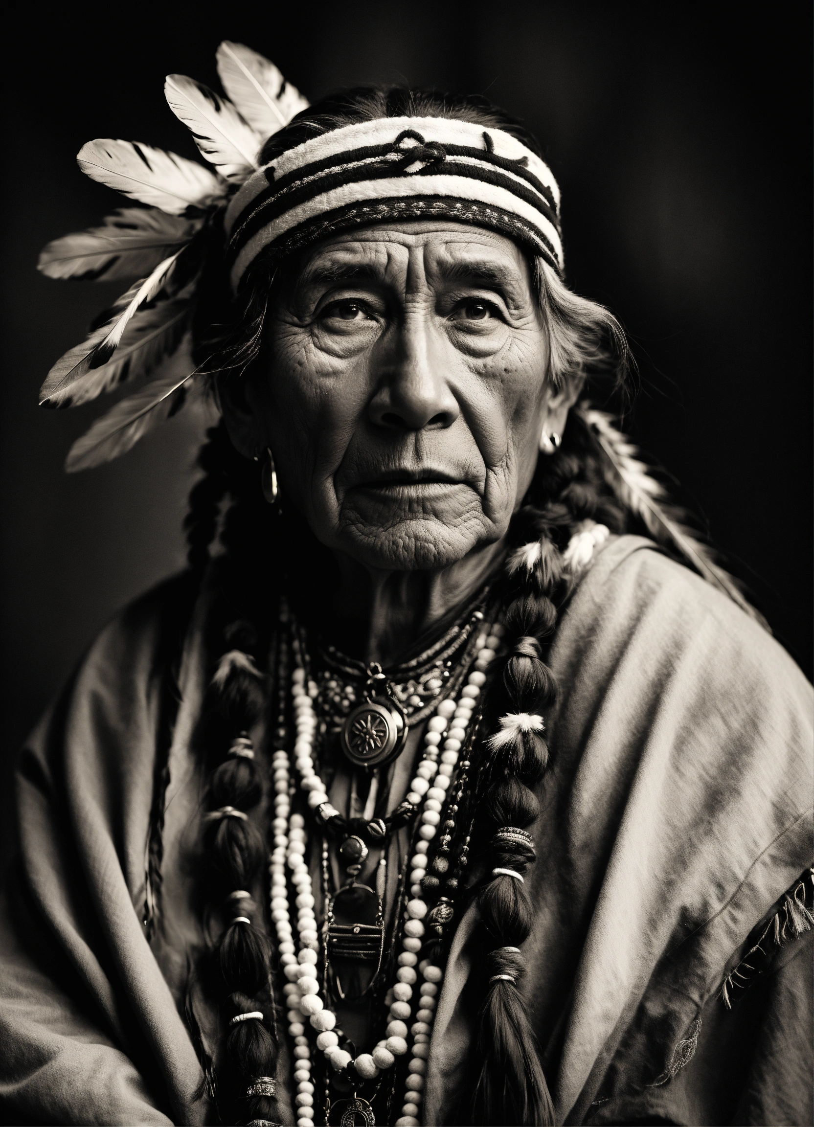 Lexica - Stoic native american elder in a rembrandt style with ...