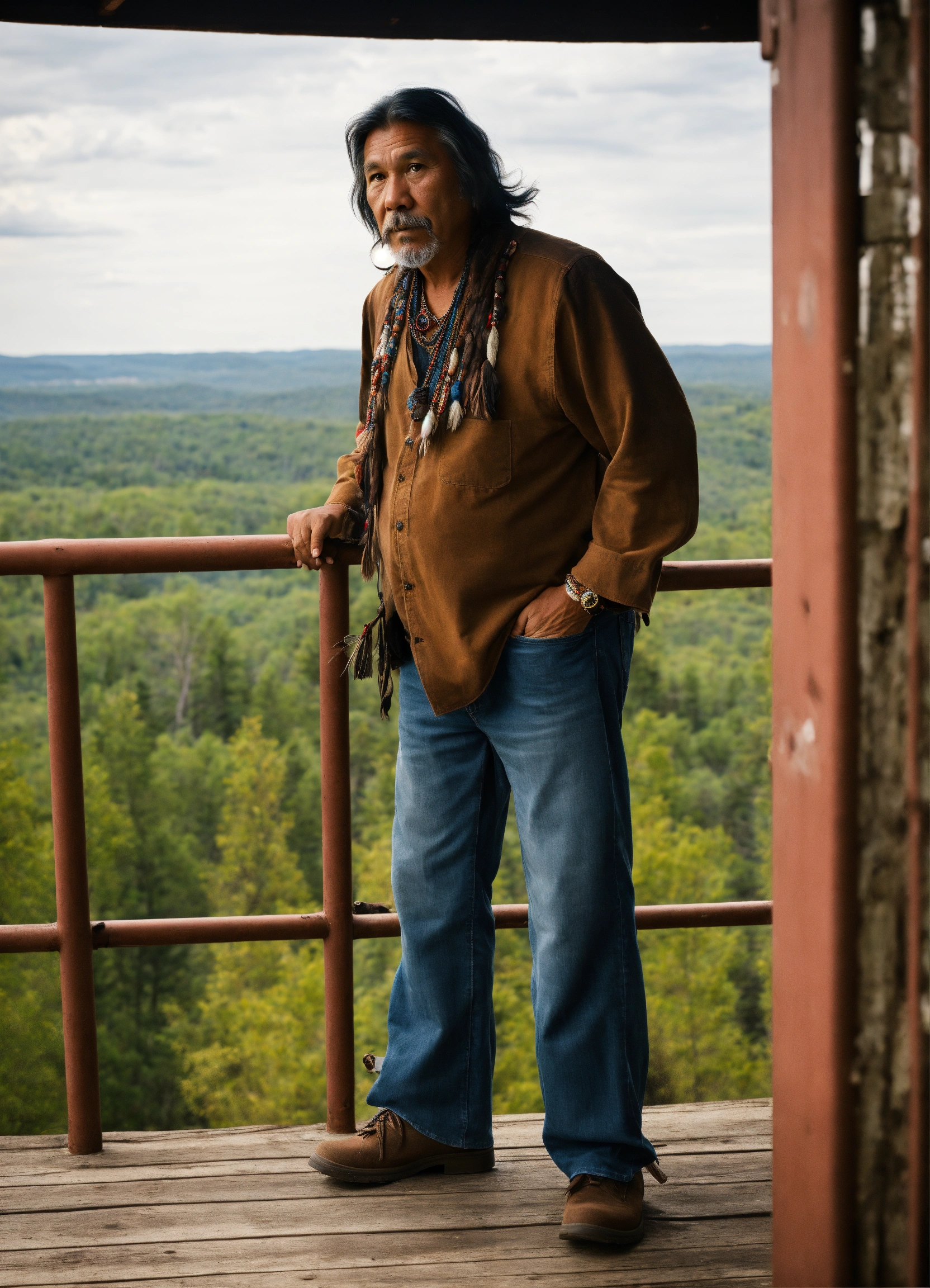 Lexica - Scared unique expressive middle-aged fire tower lookout man ...