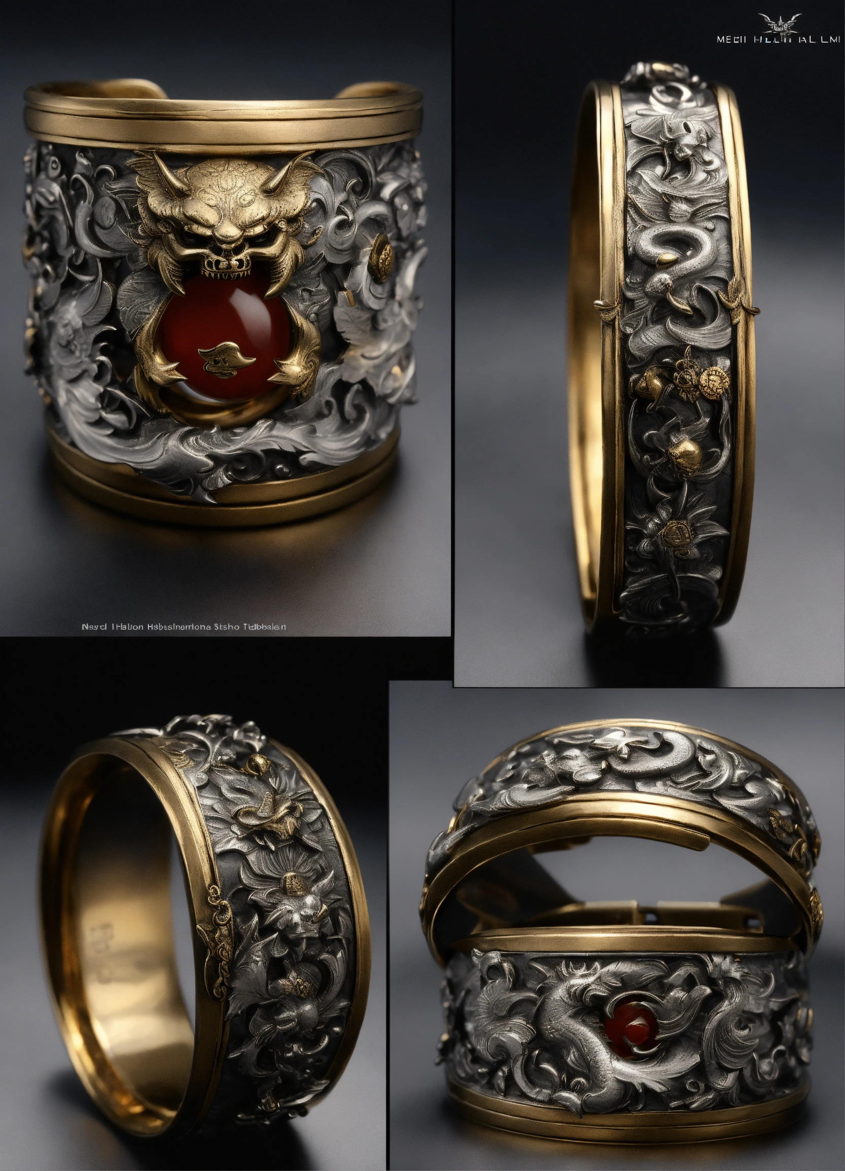 Lexica - Meiji Period demon bracelet, Ford Hallam Style, Shibuichi ...