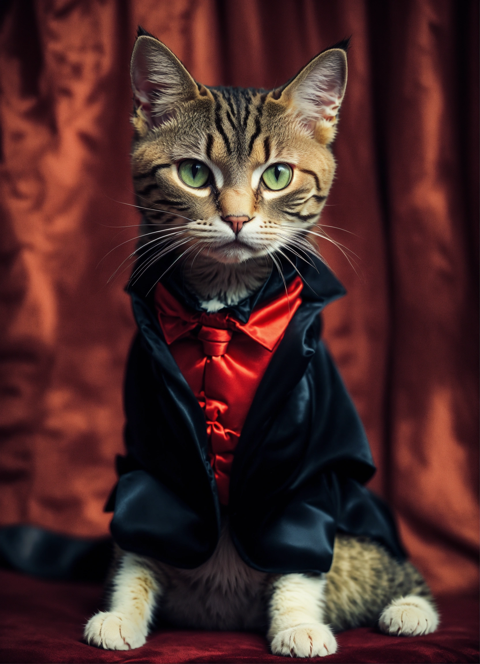 Lexica - Cats dressed as vampires.