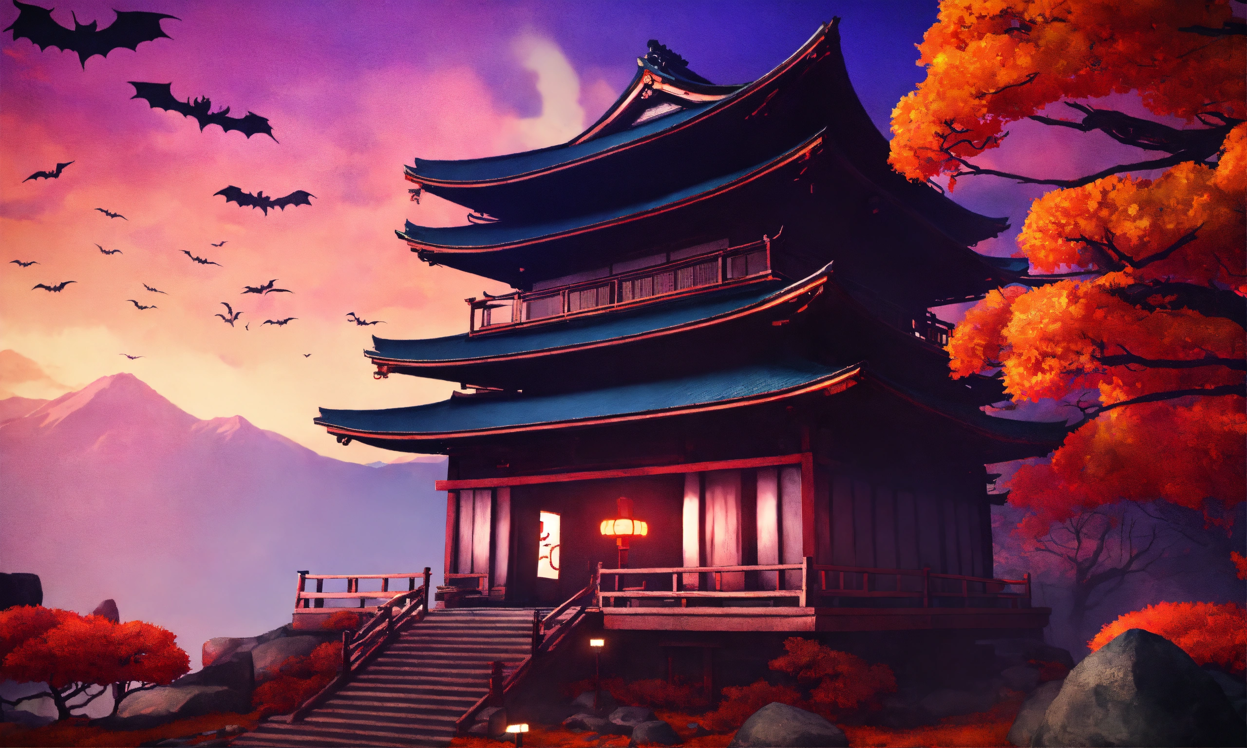 Lexica - Scary gloomy Japanese ancient temple in the mountains, game ...