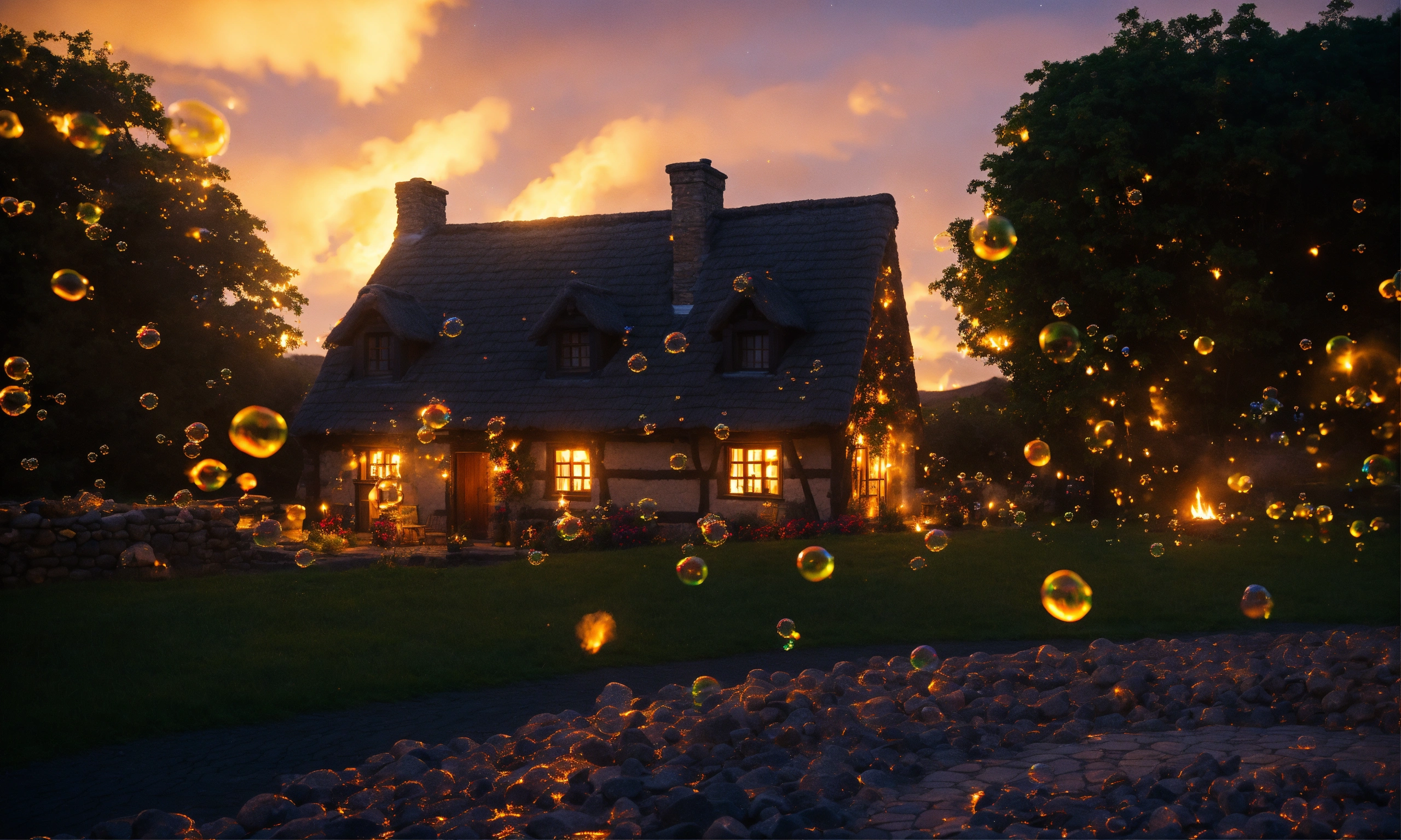 Lexica - Bubbles made from molten glass, lava bubbles, burning bubbles ...