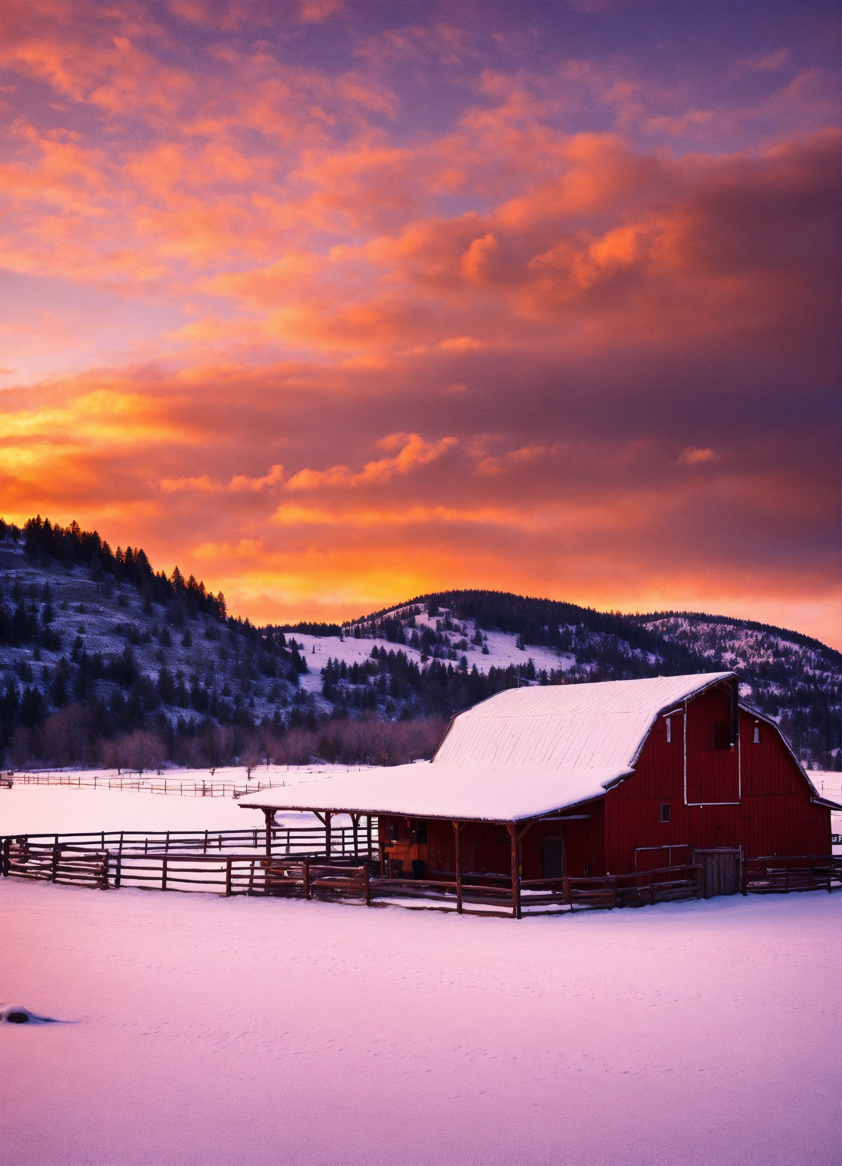 Lexica - Cowboy ranch, winter time
