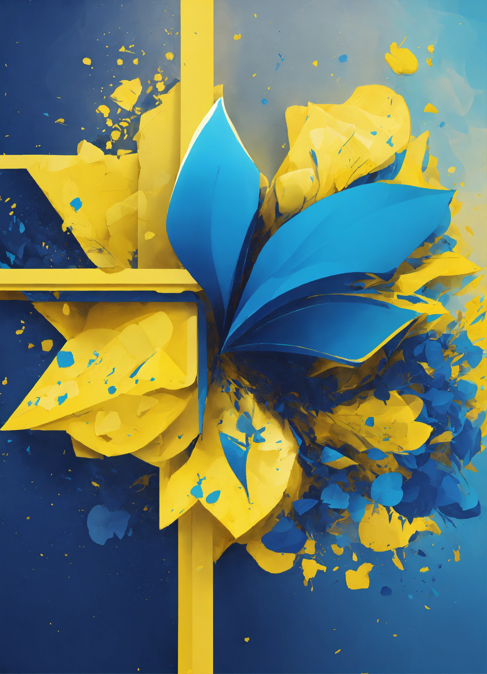 Lexica - Artistic Logo Design using bright yellow and bright blue ...