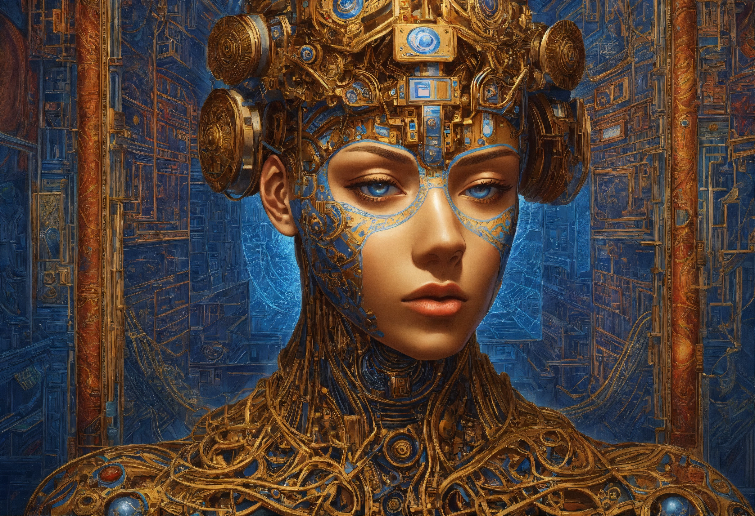 Lexica - Create a portrait of a cyborg medieval representation of the ...