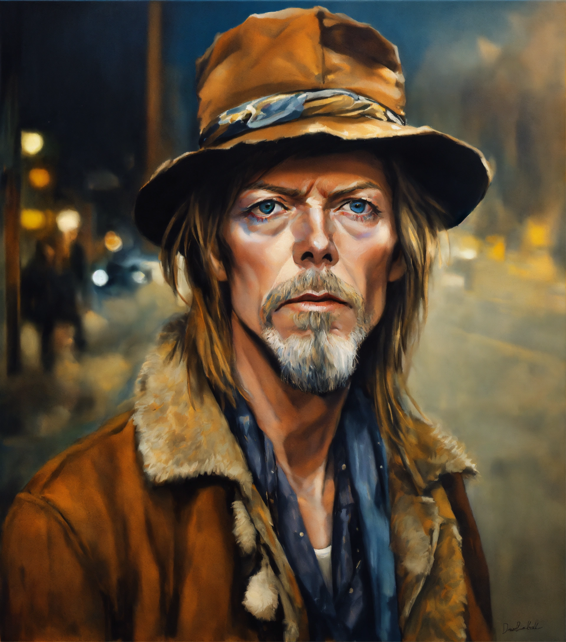 Lexica - Portrait of David bowie as a stereotypical hobo, complete with ...