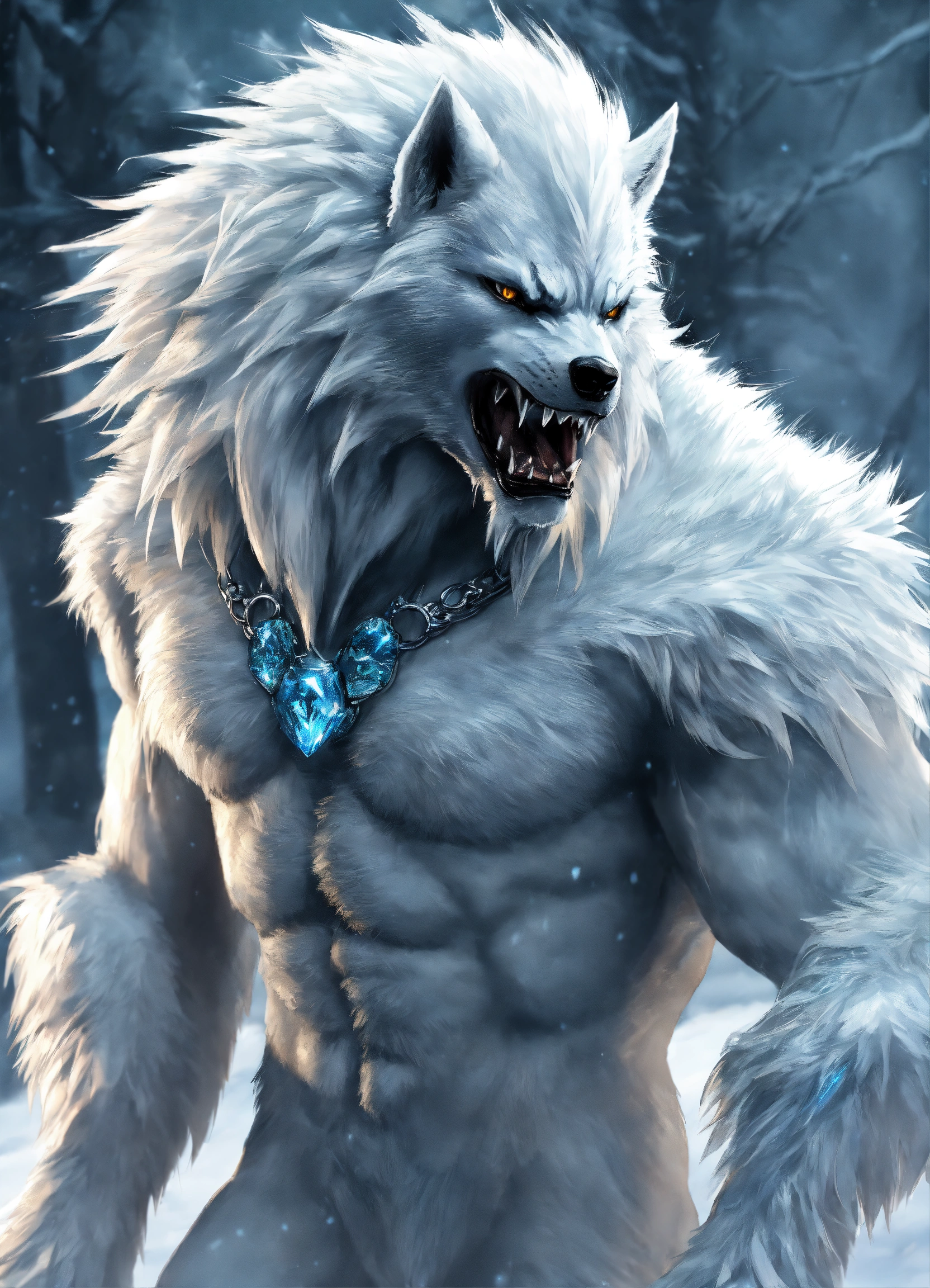 Lexica - White werewolf with claws and fur ice powers, ice, arctic ...