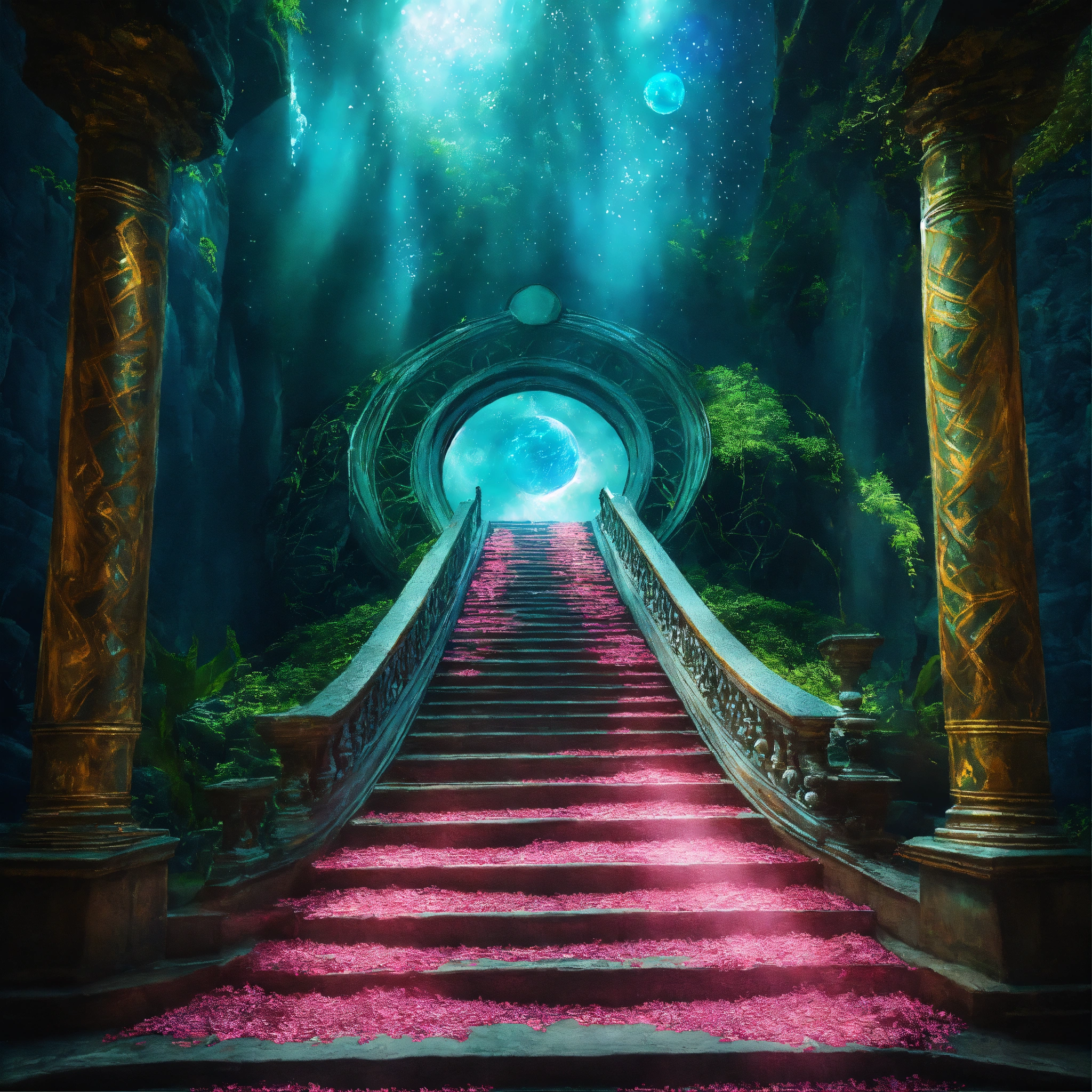 Lexica - Underwater long exposure photography, giant stairs flying in ...