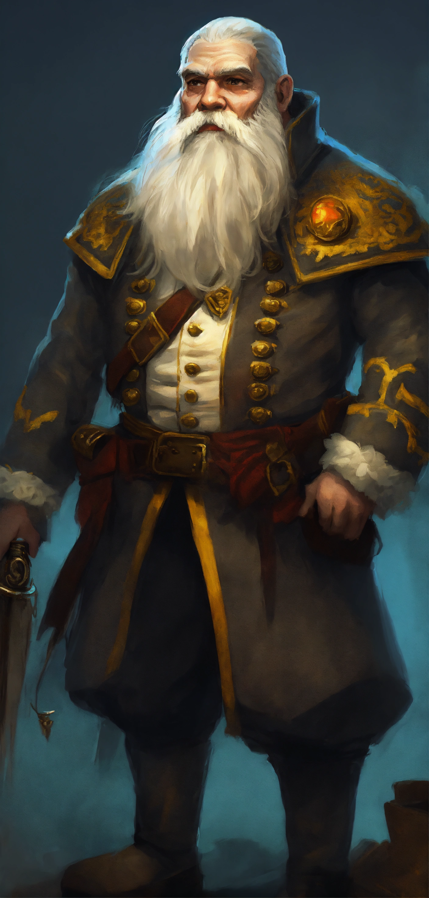 Lexica - Grey skinned dwarf with white beard zombie, wearing 17th ...