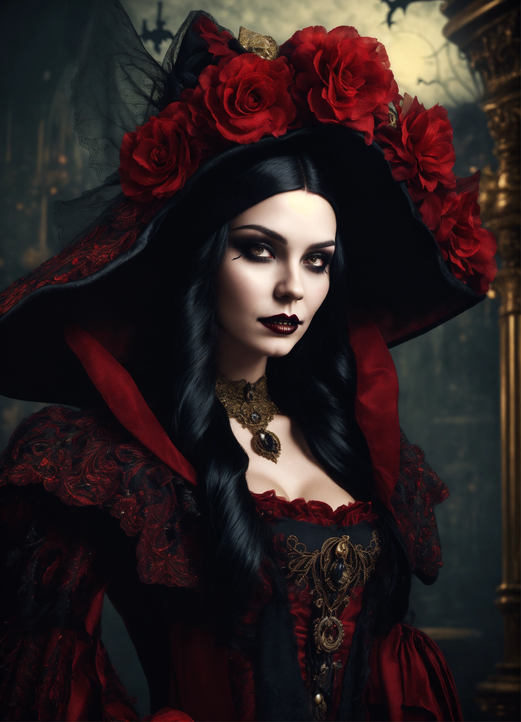 Lexica - Beautiful gothic vampire with flowing robes in an elegant and ...