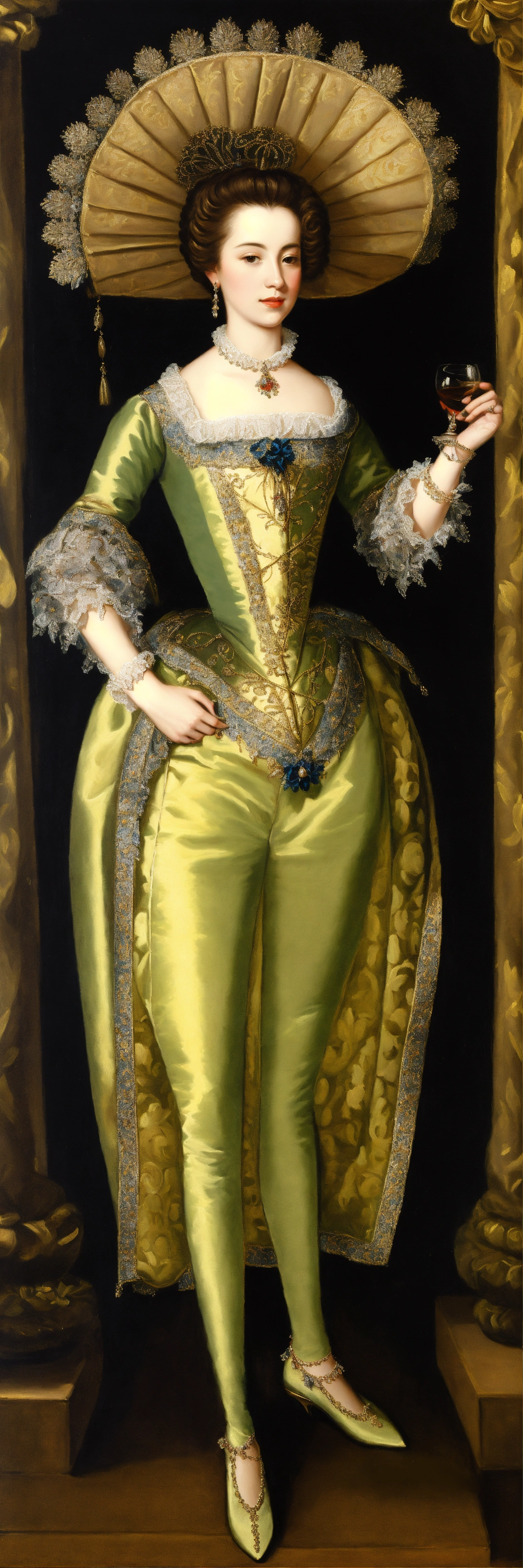 Lexica - Oil painting of elegant ladies evening outfit 1600s