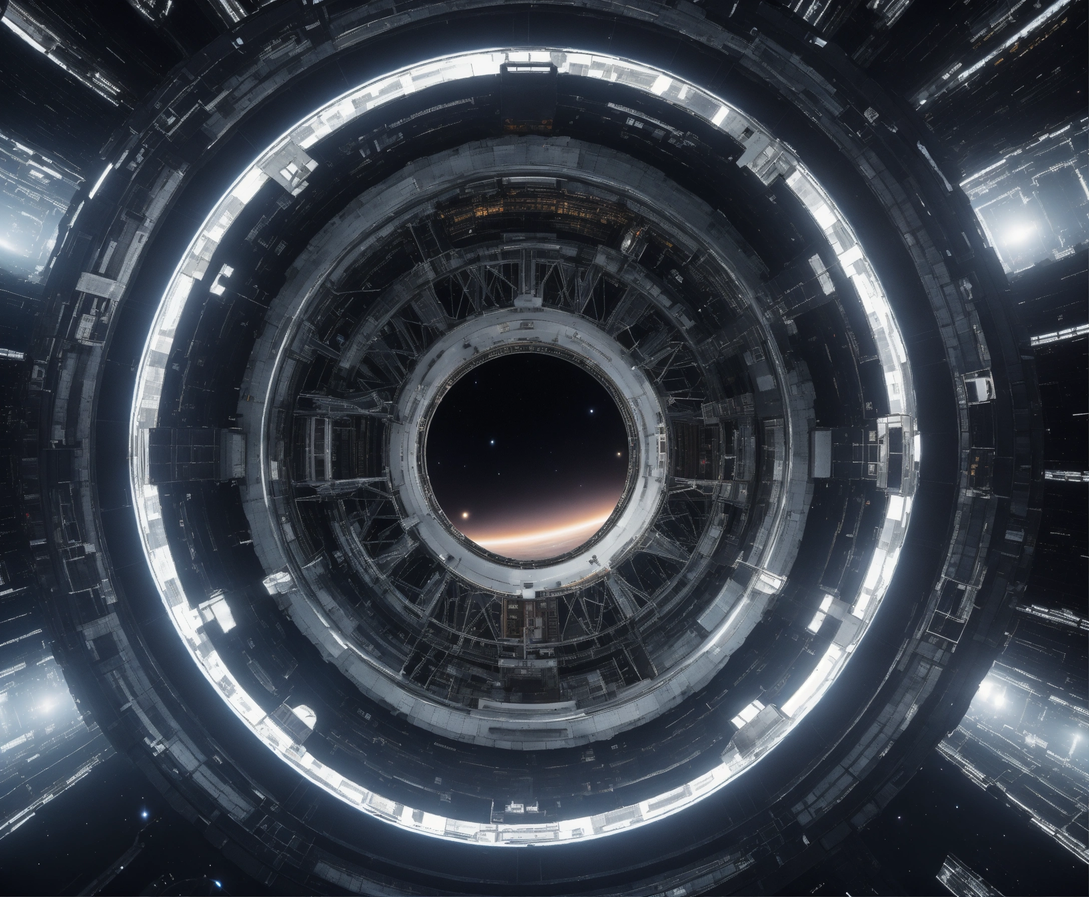 Lexica - A highly realistic photo from a distance view of a futuristic ...