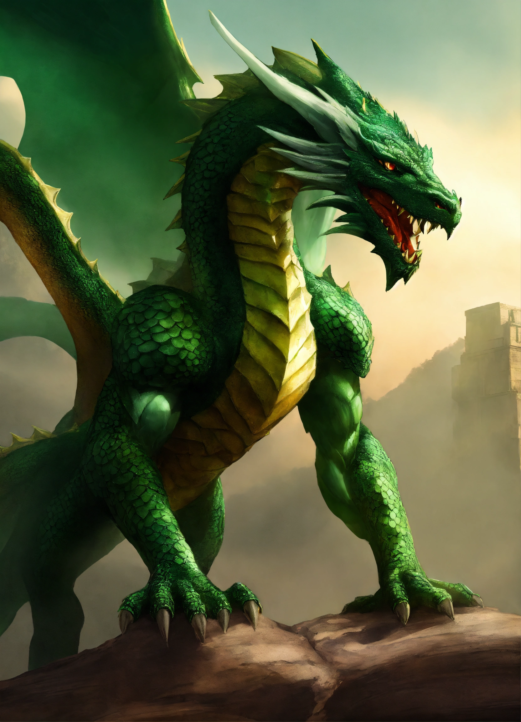 Lexica - Humanoid dragon hybrid creatures jade soldier
