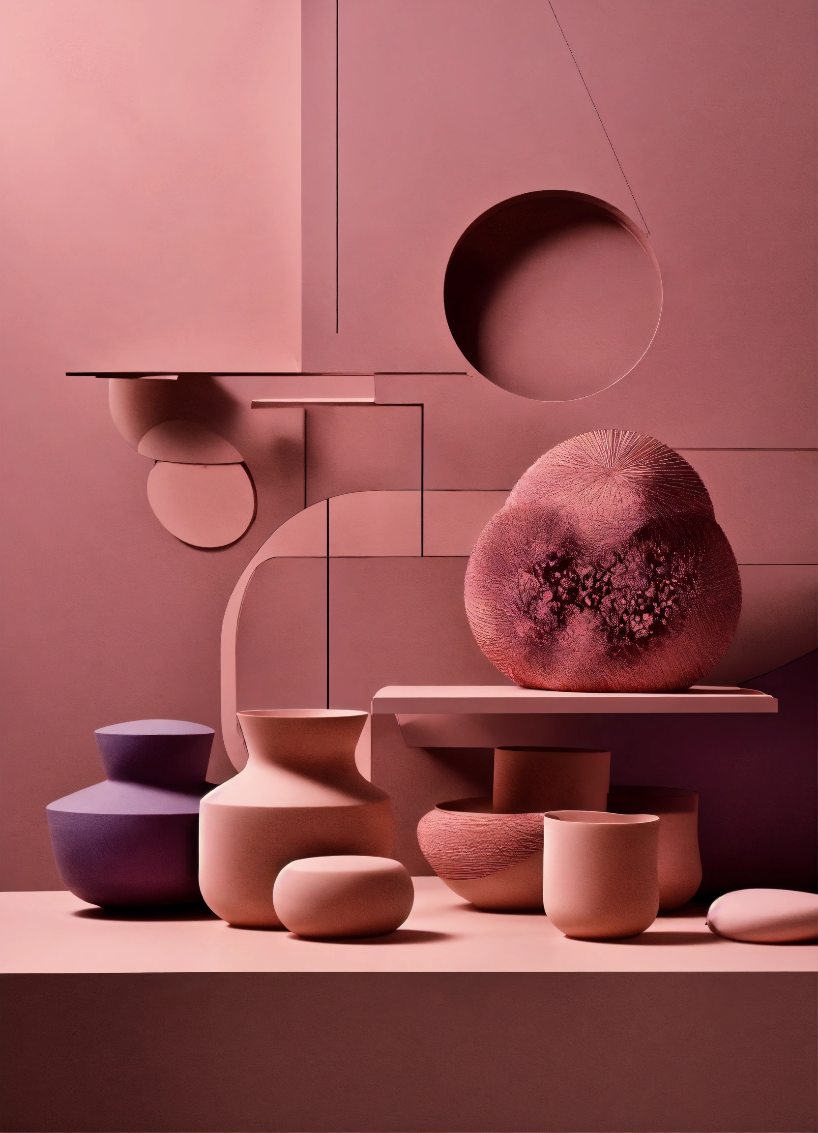 Lexica - Muted tones of dusty pink and dark purple surreal combination ...