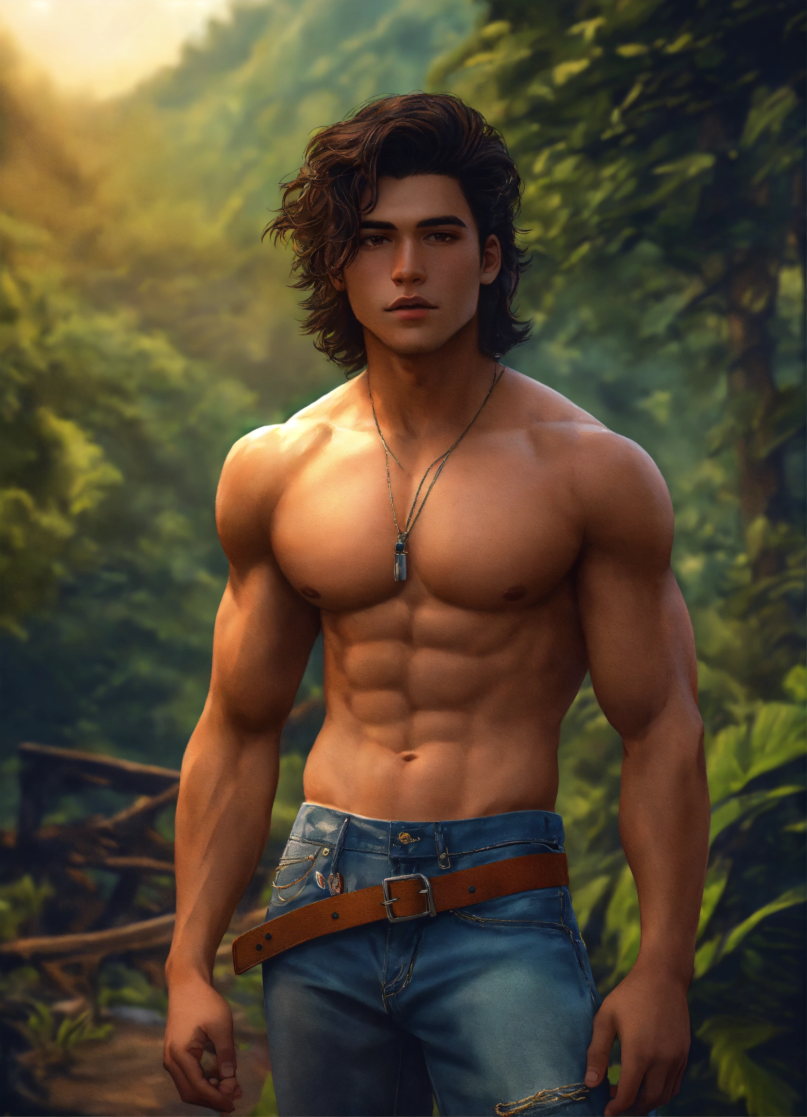 Lexica - 22-year-old man with dark brown hair, athletic body type, late ...