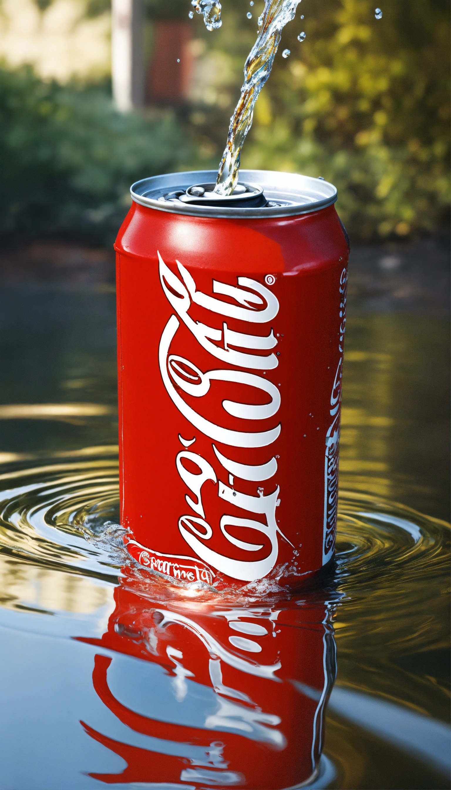 Lexica - Coca-Cola can, water mirror, art,photo realist