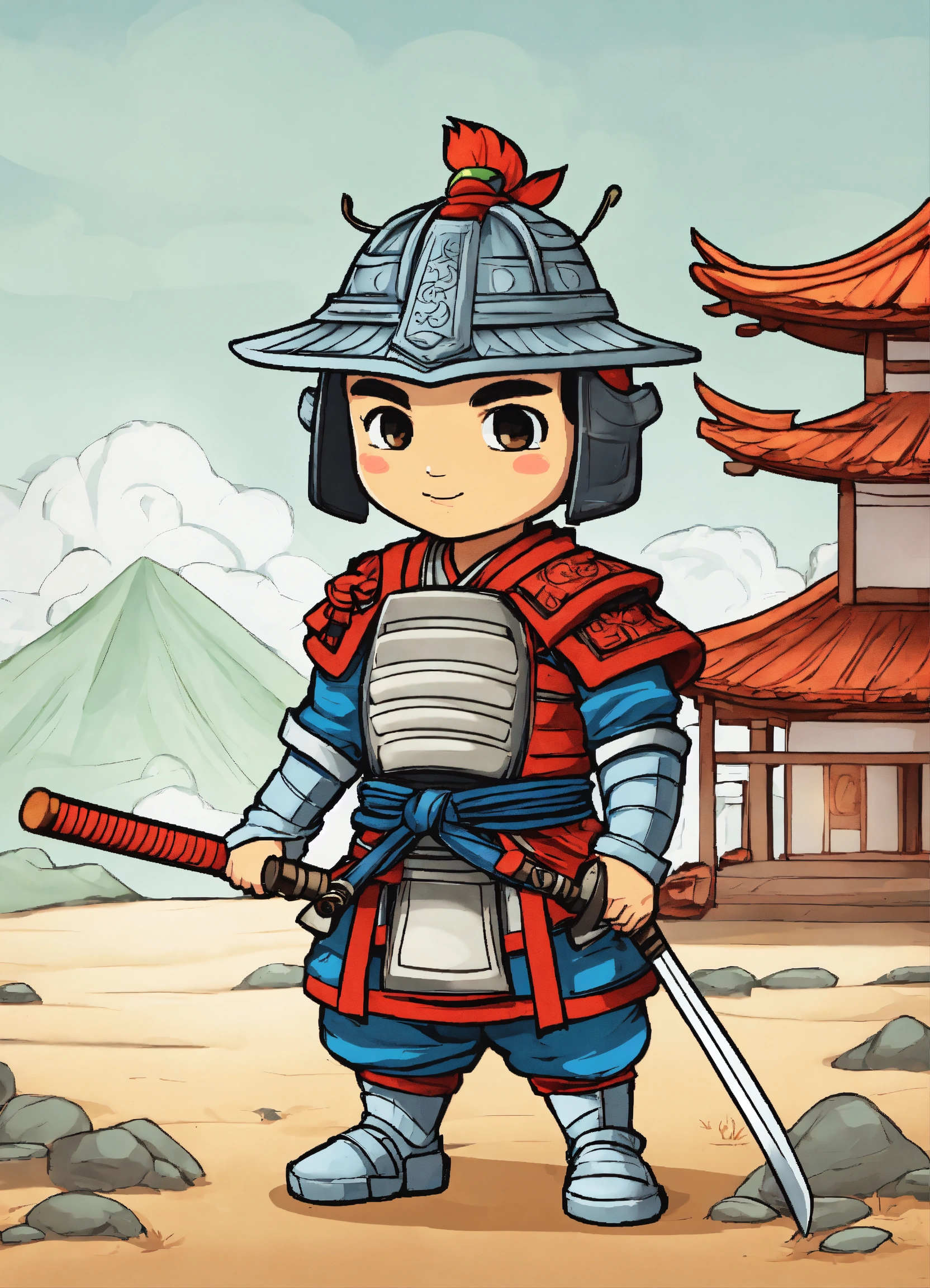 Lexica - Generate a cute LITTLE SAMURAI illustration, resolution ...