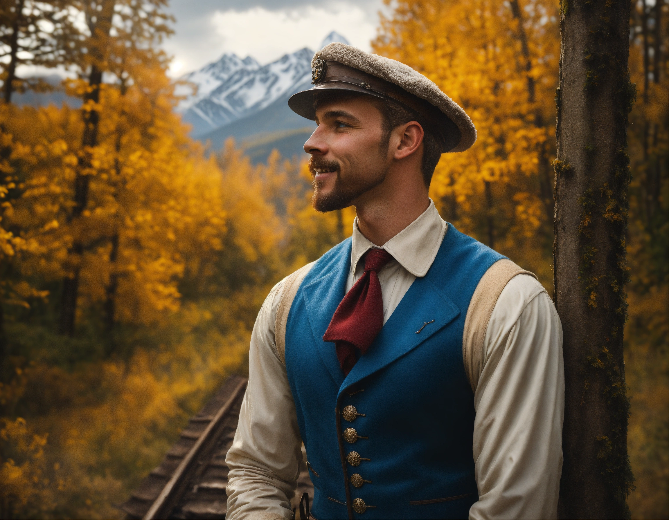 Lexica - Vintage, a beautiful slavic man in traditional slavic costume ...