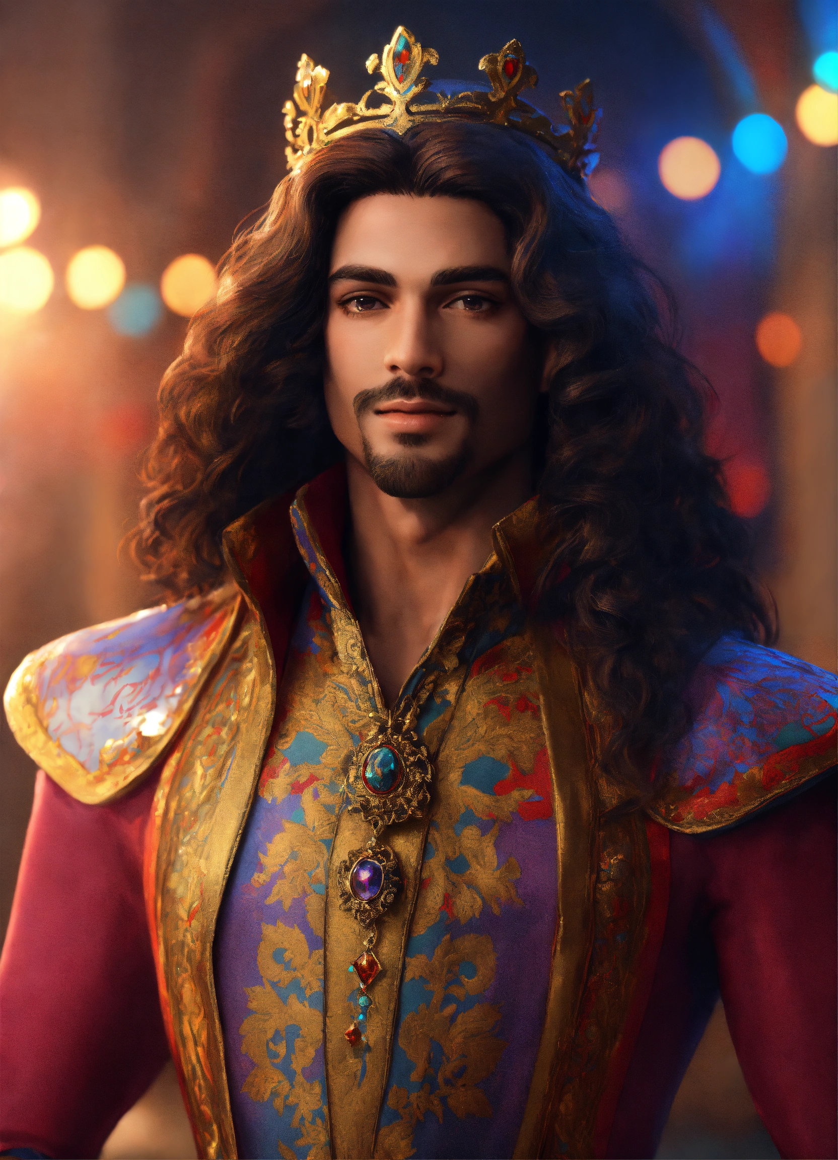 Lexica - Modern prince with his arm raised Cheerful colors full dress ...