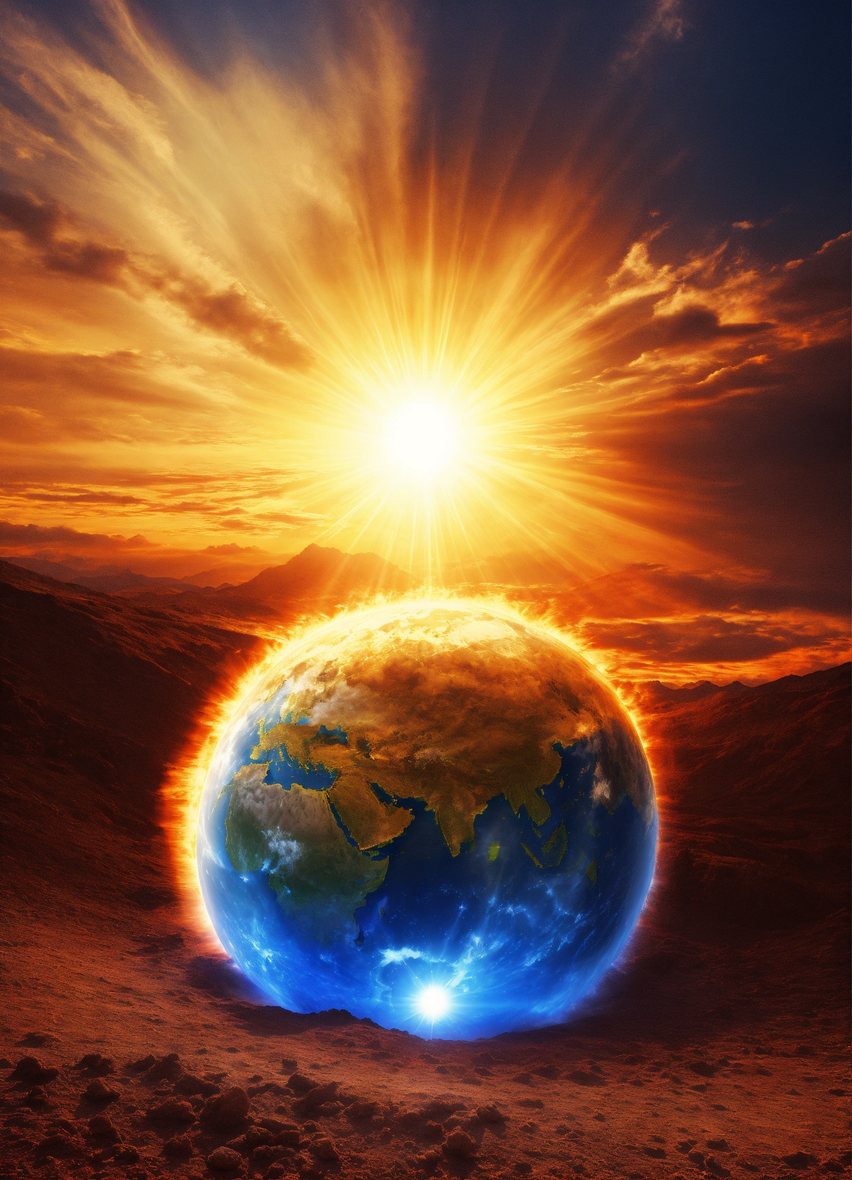 Lexica - Blue energy coming from the central sun to earth