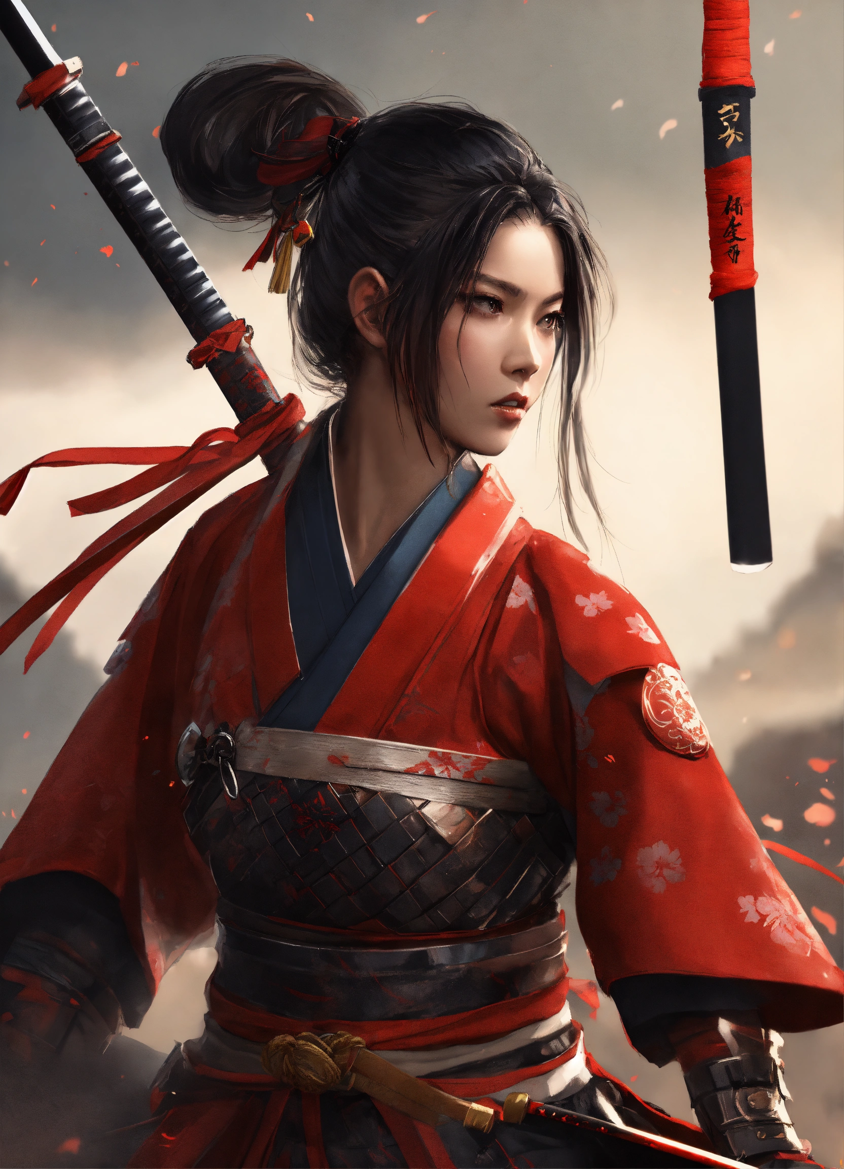 Lexica - Female samurai warrior, amazing armour, detailed, katana ...