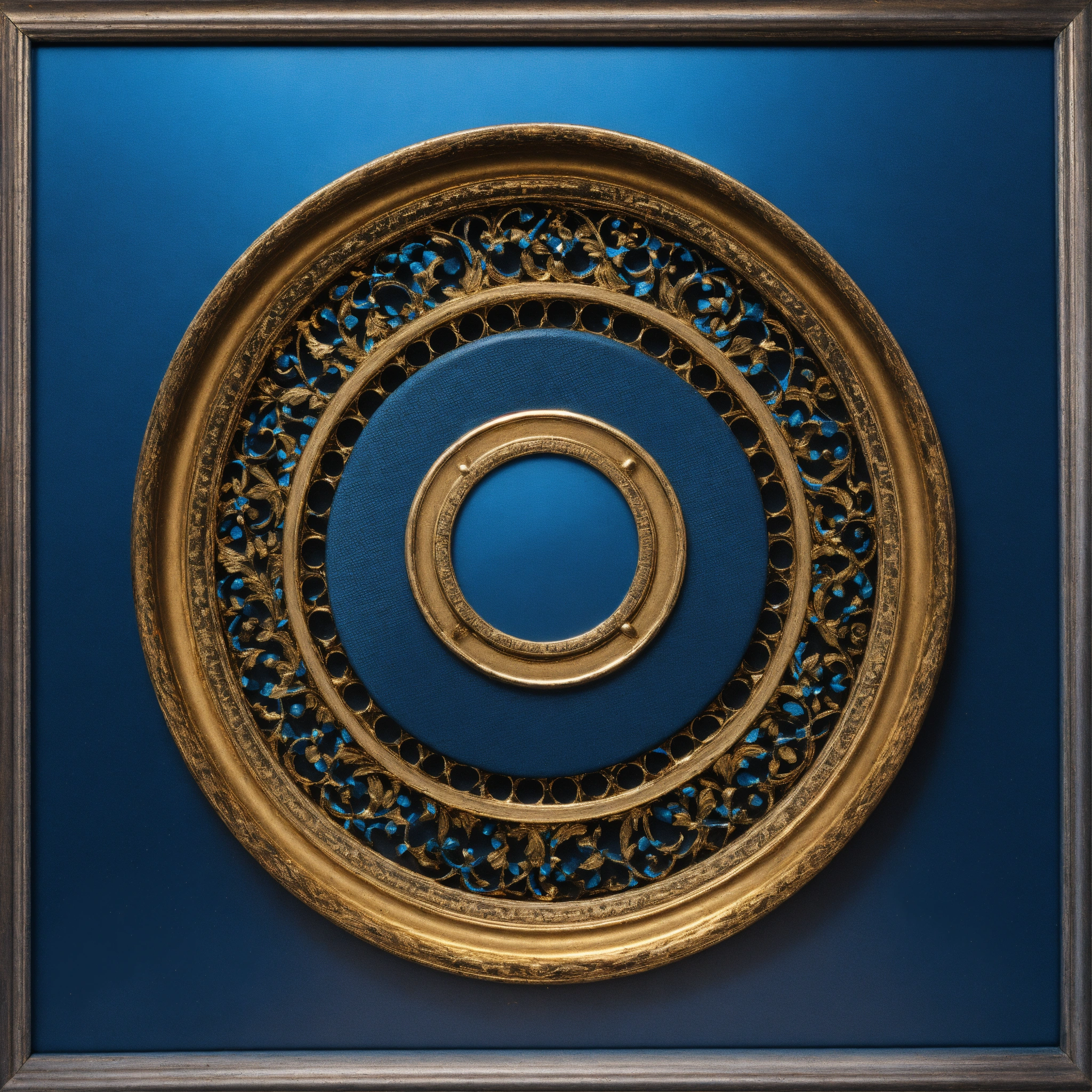 Lexica - A simple slim metallic blue circle frame