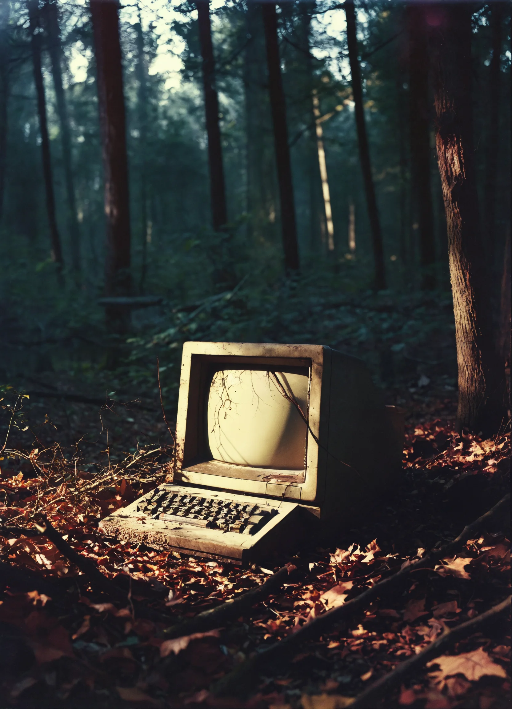 Lexica - Retro Macintosh desktop computer abandoned in the woods ...