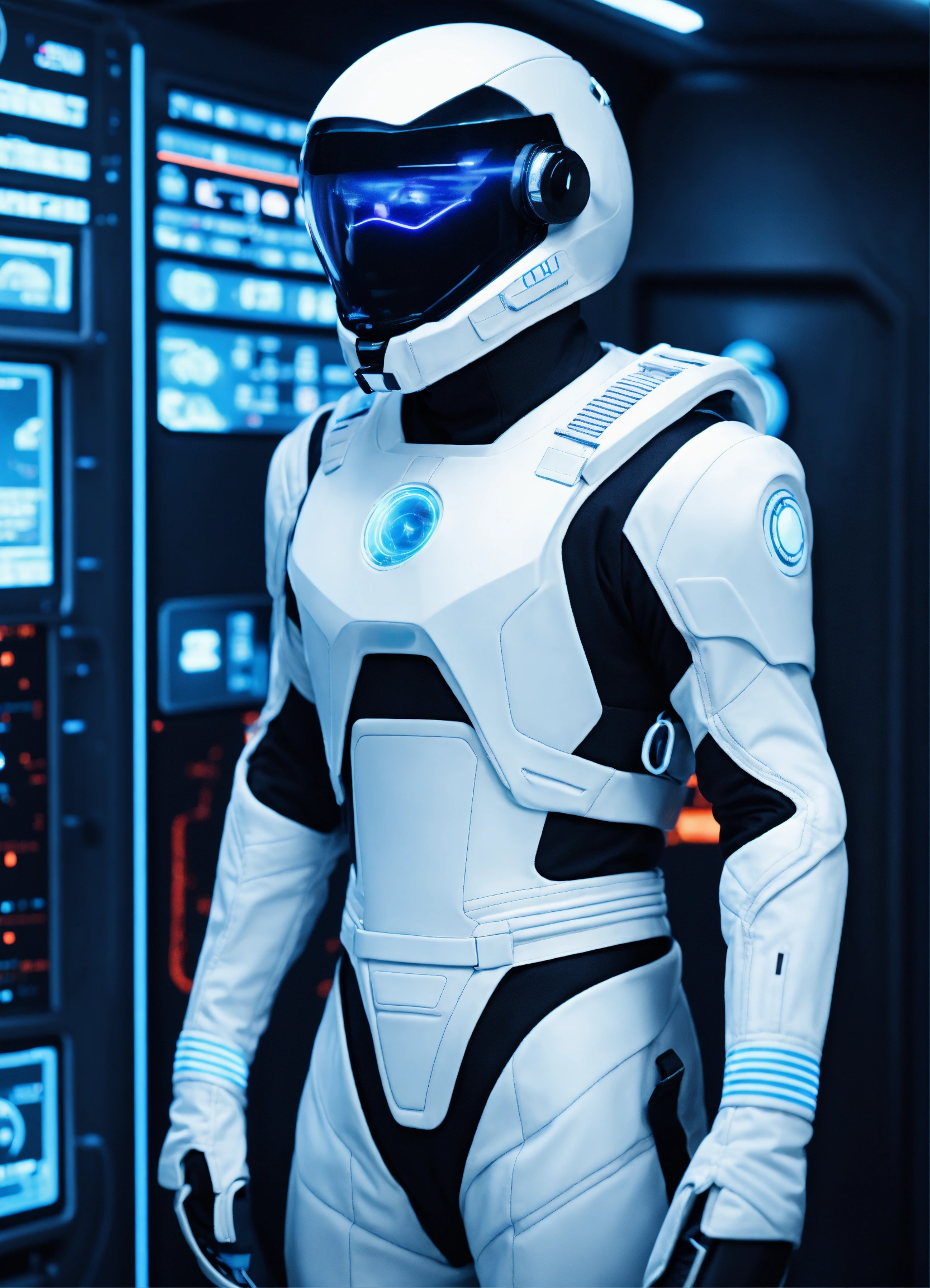 Lexica - Zoom out on white male star command Doctor wearing a sleek ...