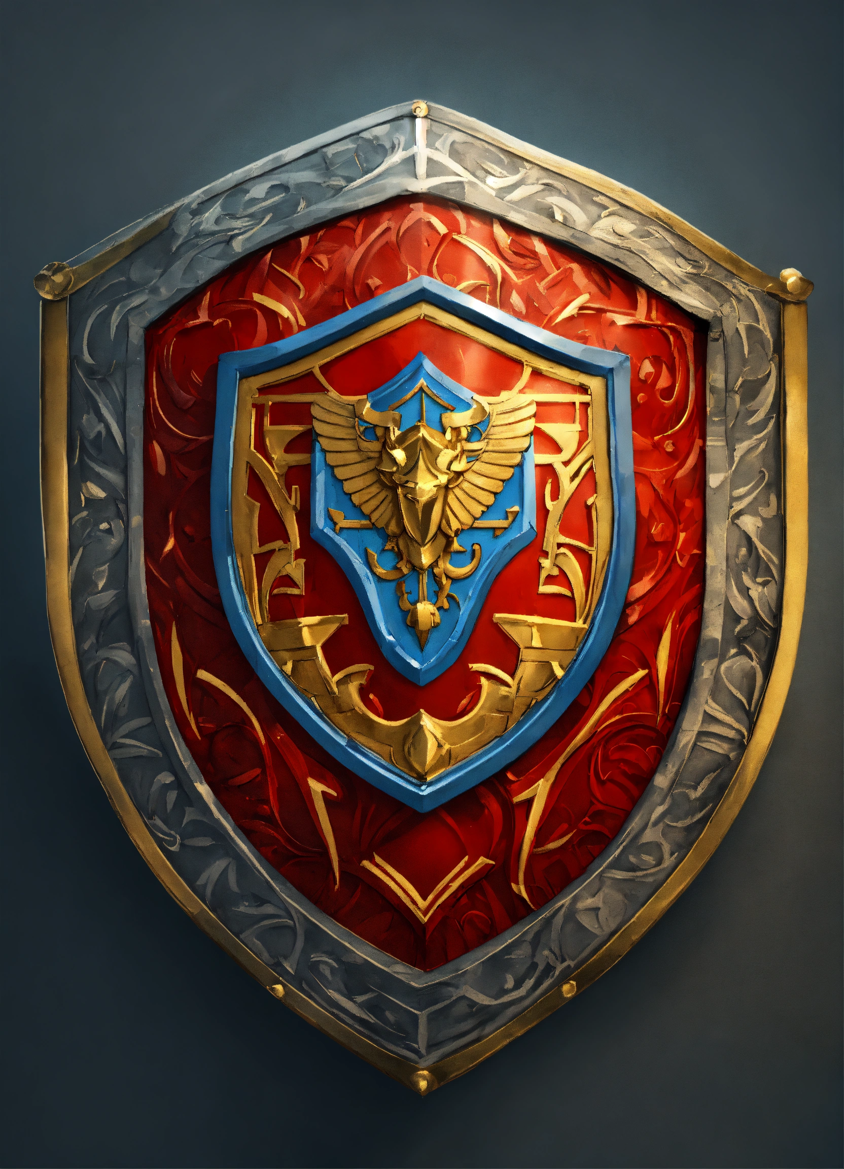 Lexica - SHIELD SYMBOL 2D, COLOR RED, GREEN, BLUE, GREY IN THE MIDDLE ...