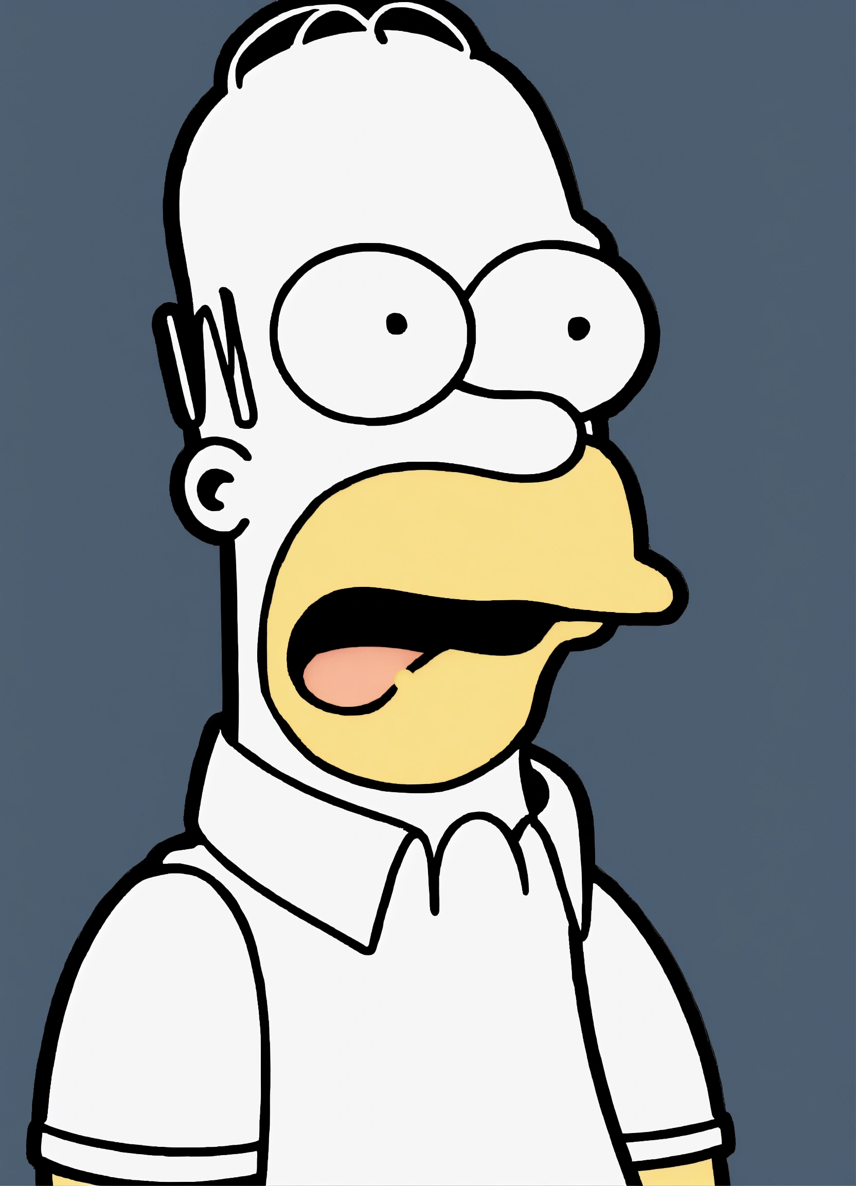 Lexica - Badly drawn Homer Simpson with his stubble line covering over ...