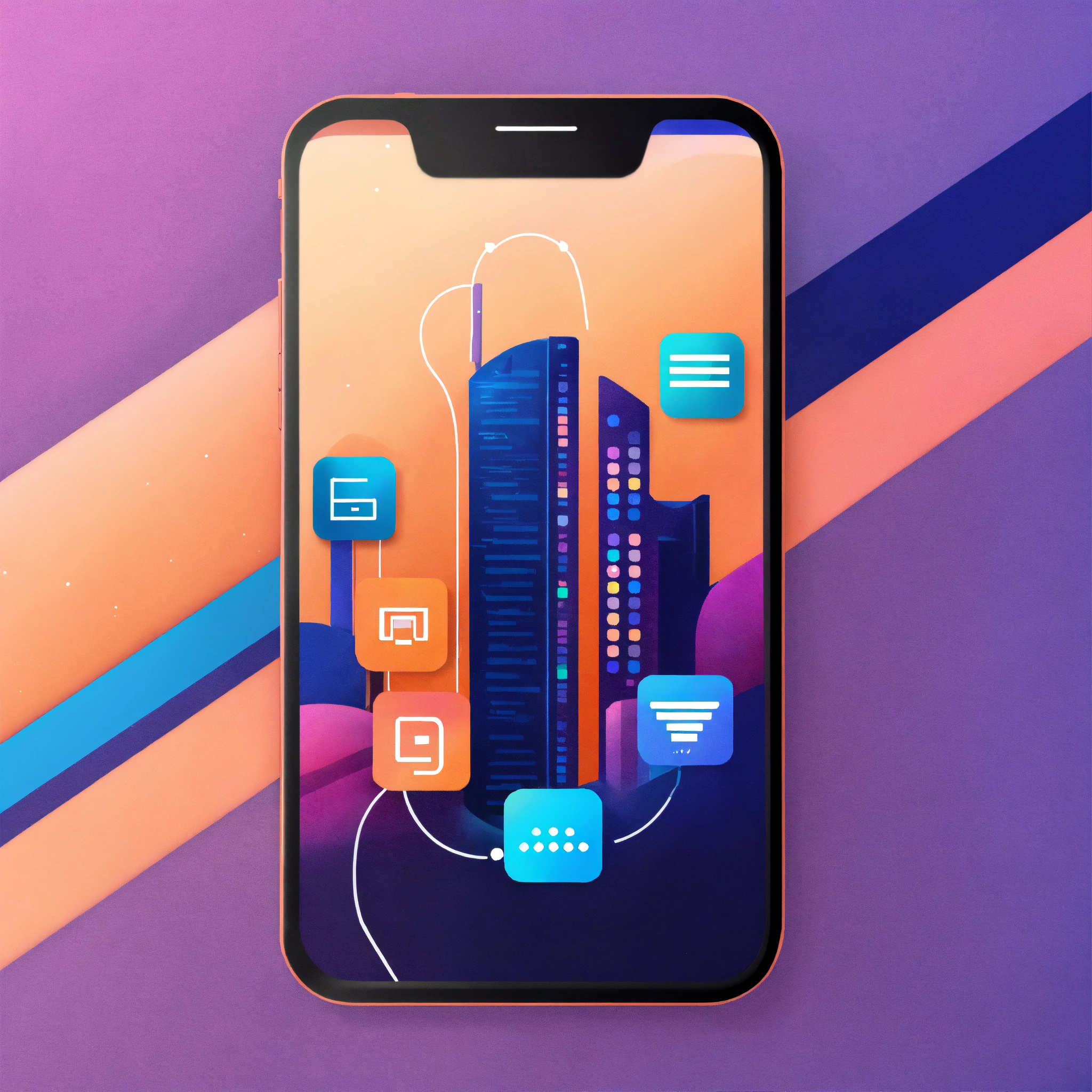 Lexica - Modern app icon for mobile contract management, stylized phone ...