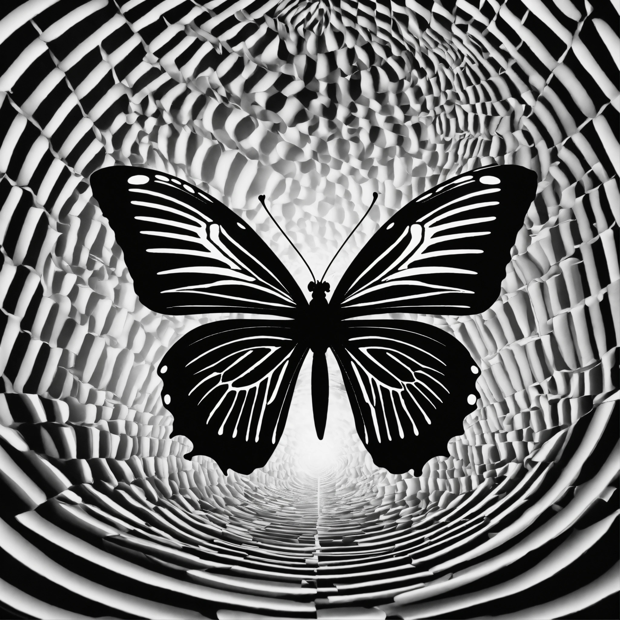 Lexica - Optical illusion, geomertic, black and white, 2d a butterfly ...