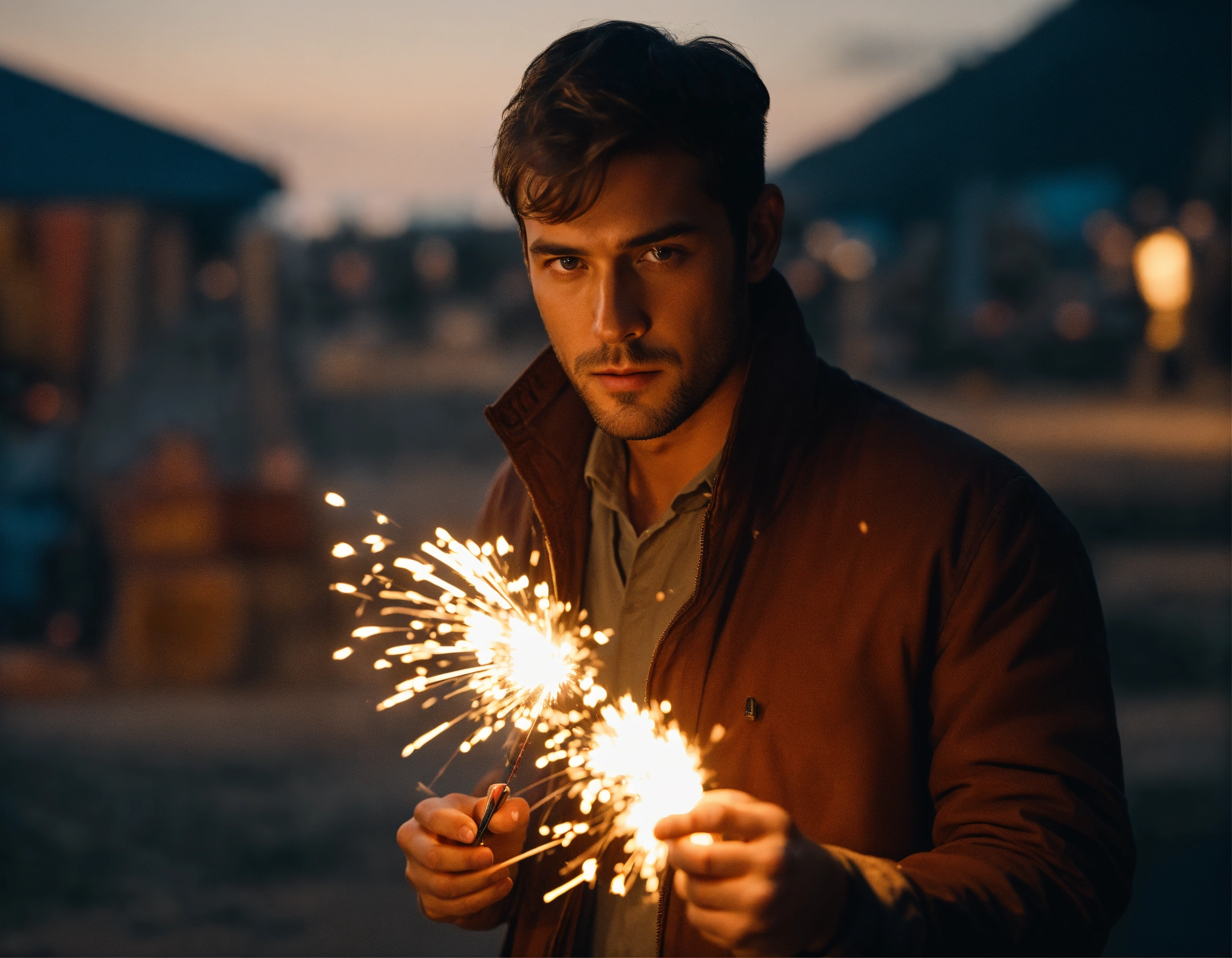 Lexica - The film set. the actor stands in front of the camera and ...