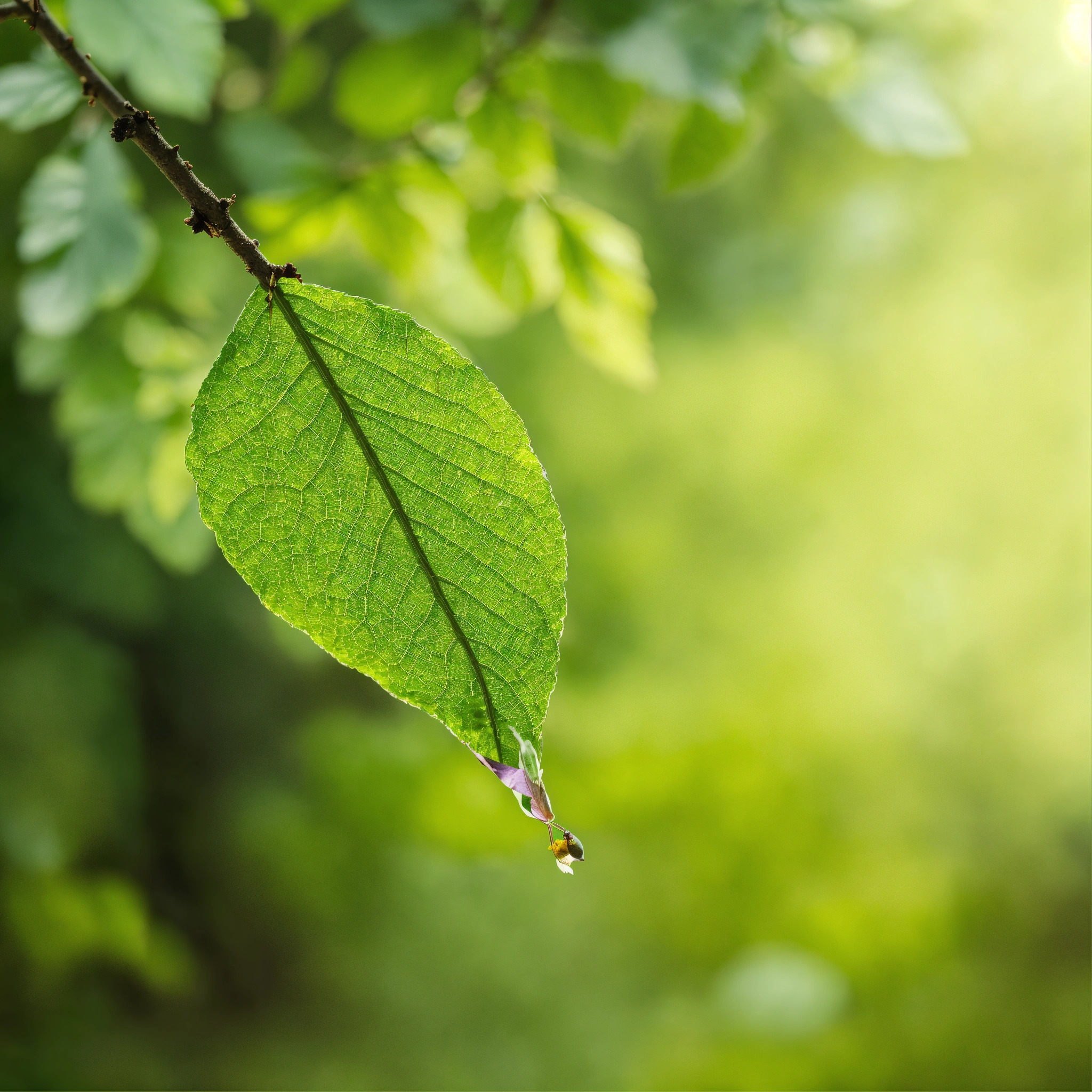 Lexica - A fresh green leaf falling in slow motion from a branch ...