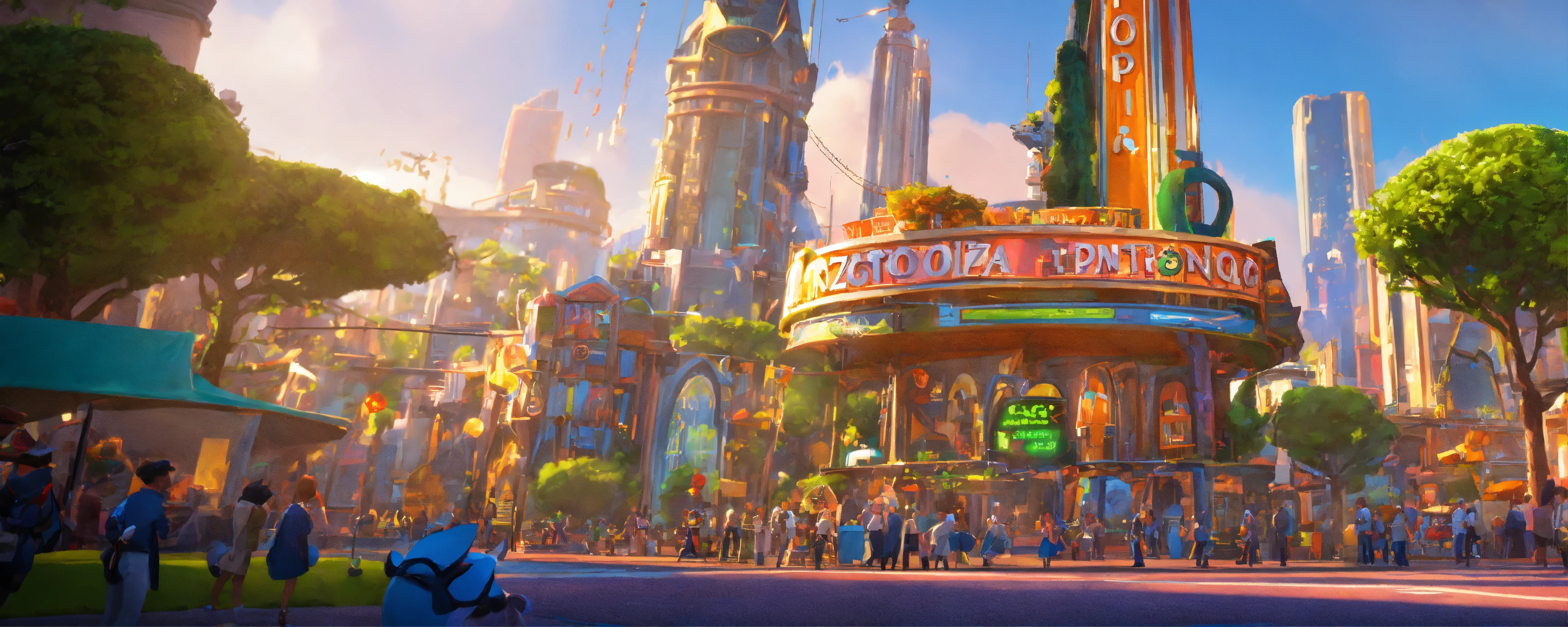 Lexica - A zootopia metropolis with bright colors, talking animals ...