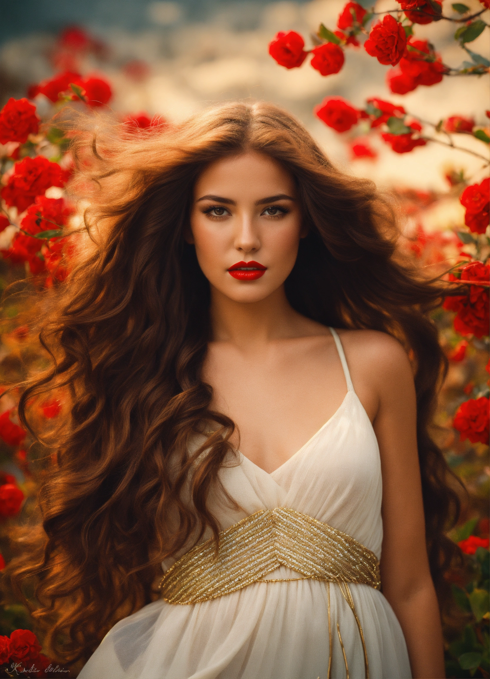 Lexica - Greek goddess, red lips, long hair