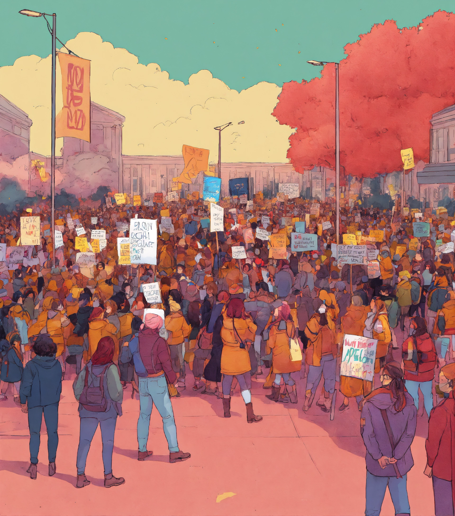 Lexica - Illustrations of Aurora organizing protests for equal rights ...