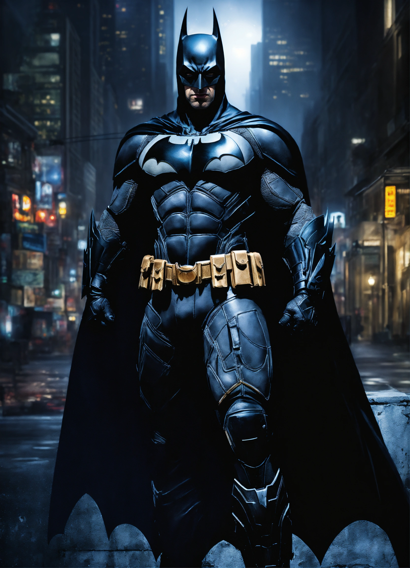 Lexica - Portrait painting of batman with black leather armor, ultra ...