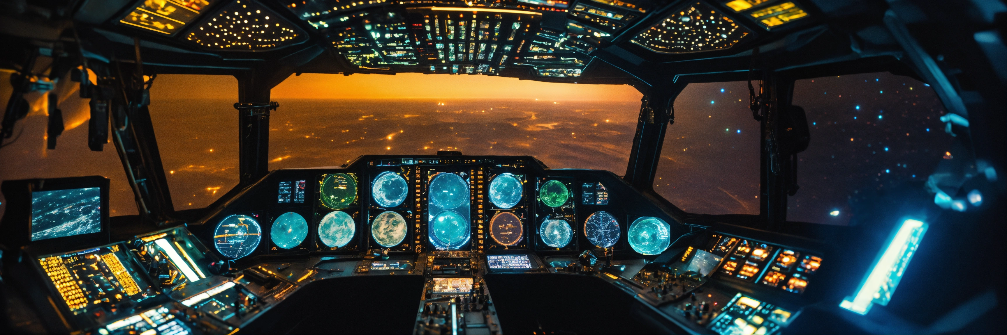 Lexica - View inside the cockpit of an alien space warship