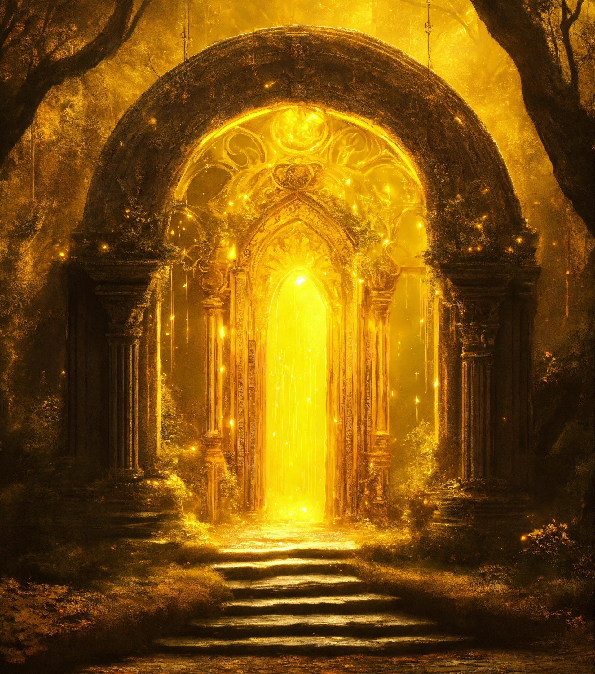 Lexica - Dark yellow magical portal place