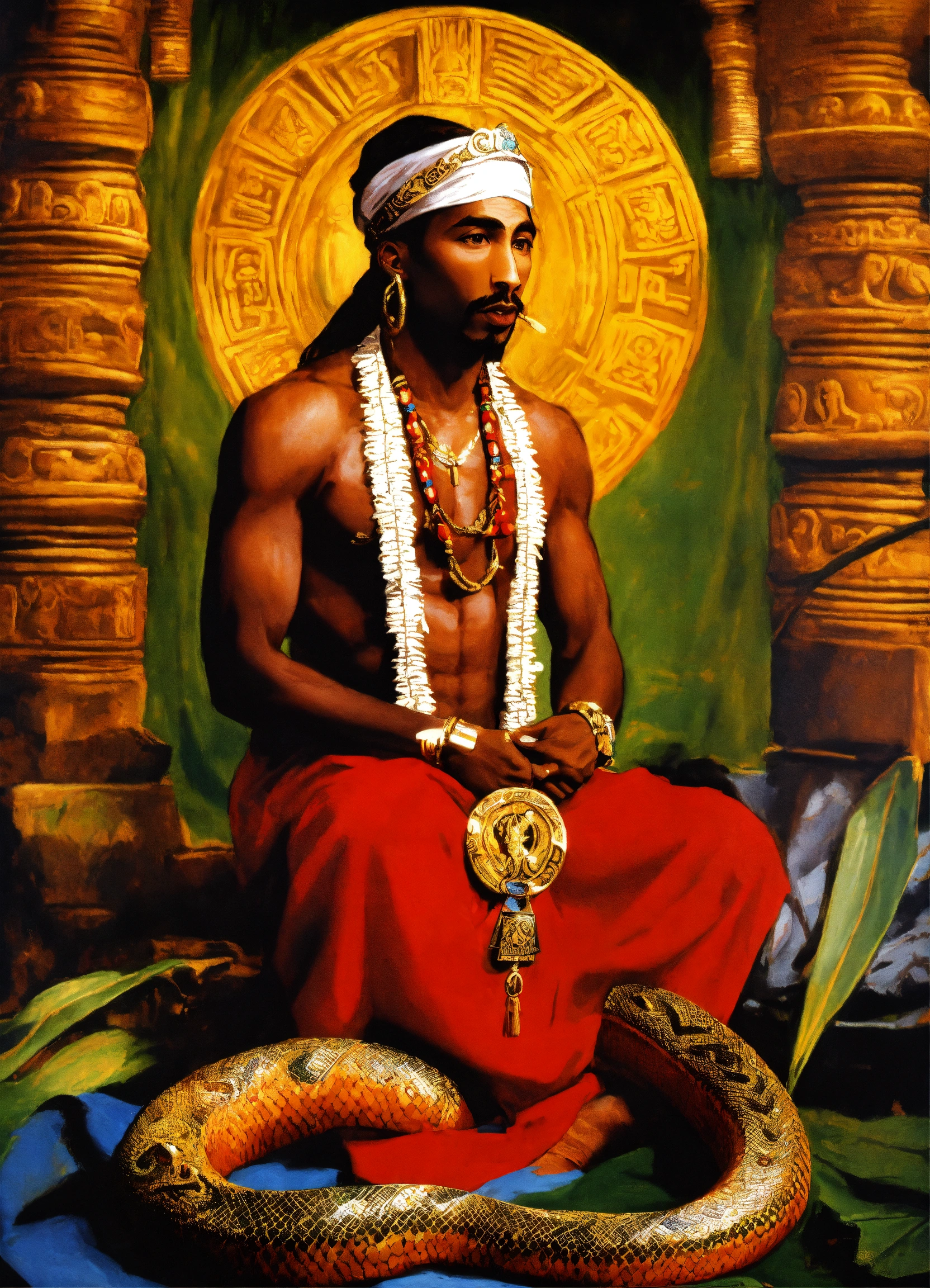 Lexica - Tupac Shakur as Amaru serpent priest in full ceremony dress ...