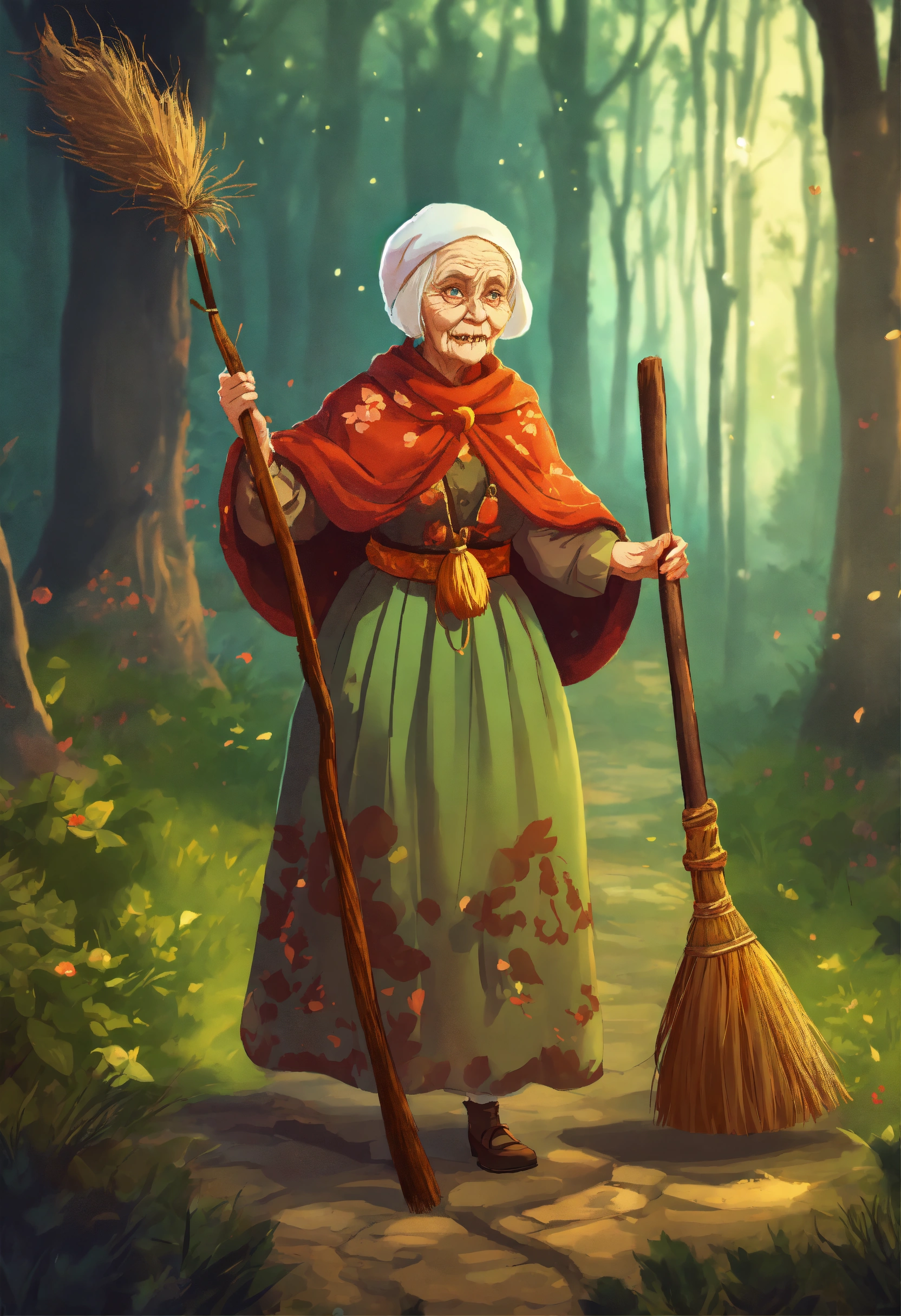 Lexica - Fantasy cartoon style ugly and scary old lady in the ...