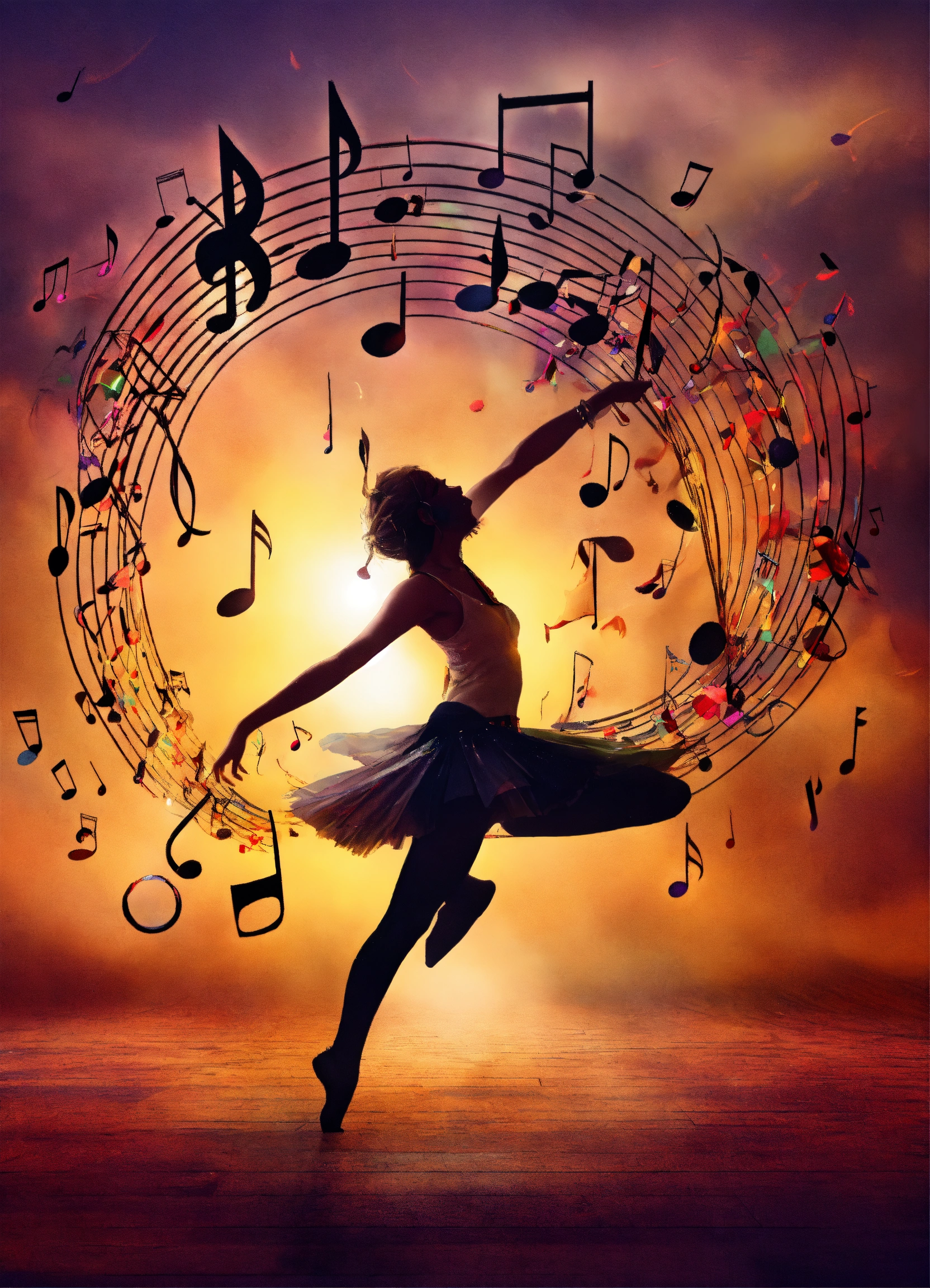 Lexica - /imagine prompt Dancing, Music notes, digital art, 3d, Dancing ...