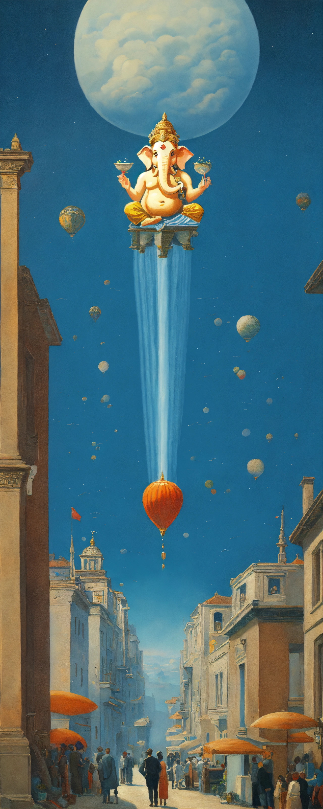 Lexica - Ultra-detailed illustration of "Ganesha with a jetpack" in a ...