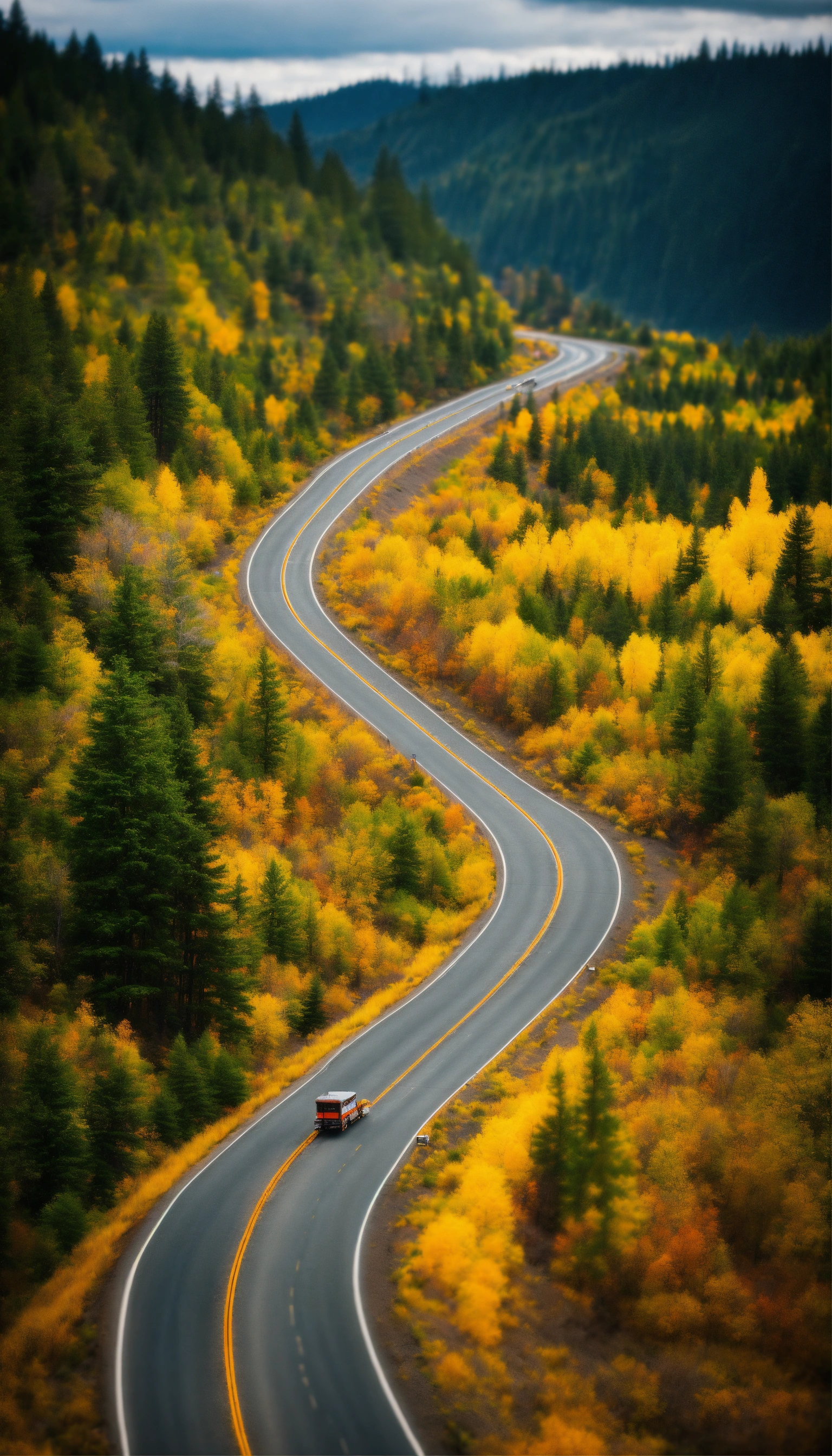 Lexica - McKenzie Highway Oregon, tilt-shift style, ultra high ...
