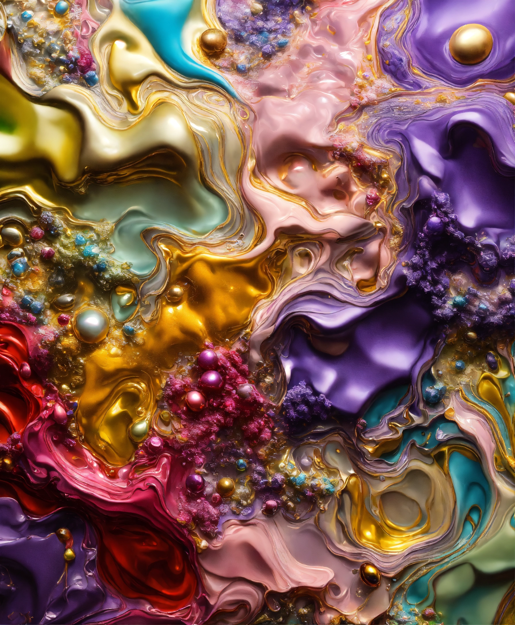 Lexica - Colorful abstract painting oil and water complex complicated ...