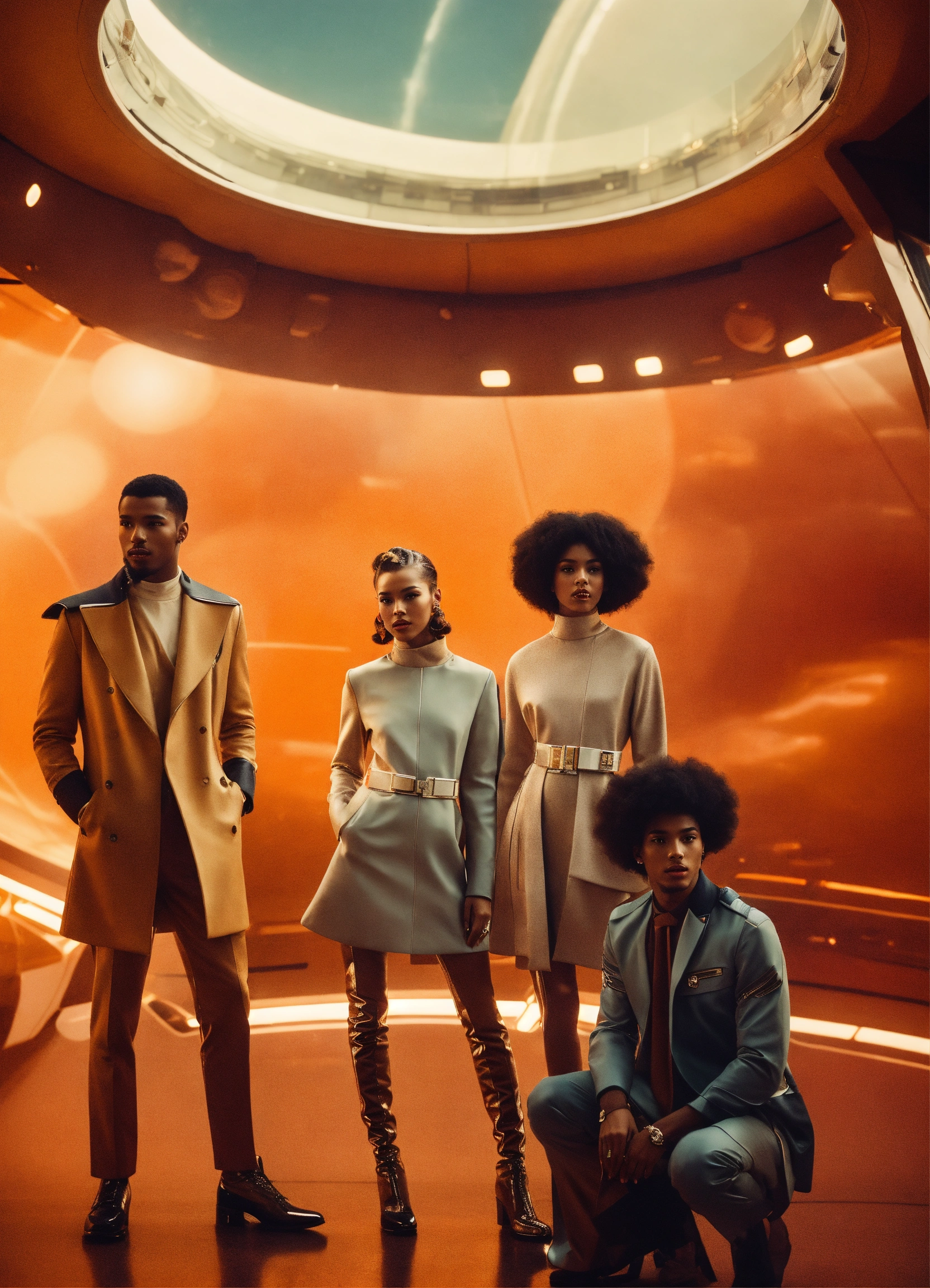 Lexica - Fashion photoshoot, futuristic, diverse group of men and women ...