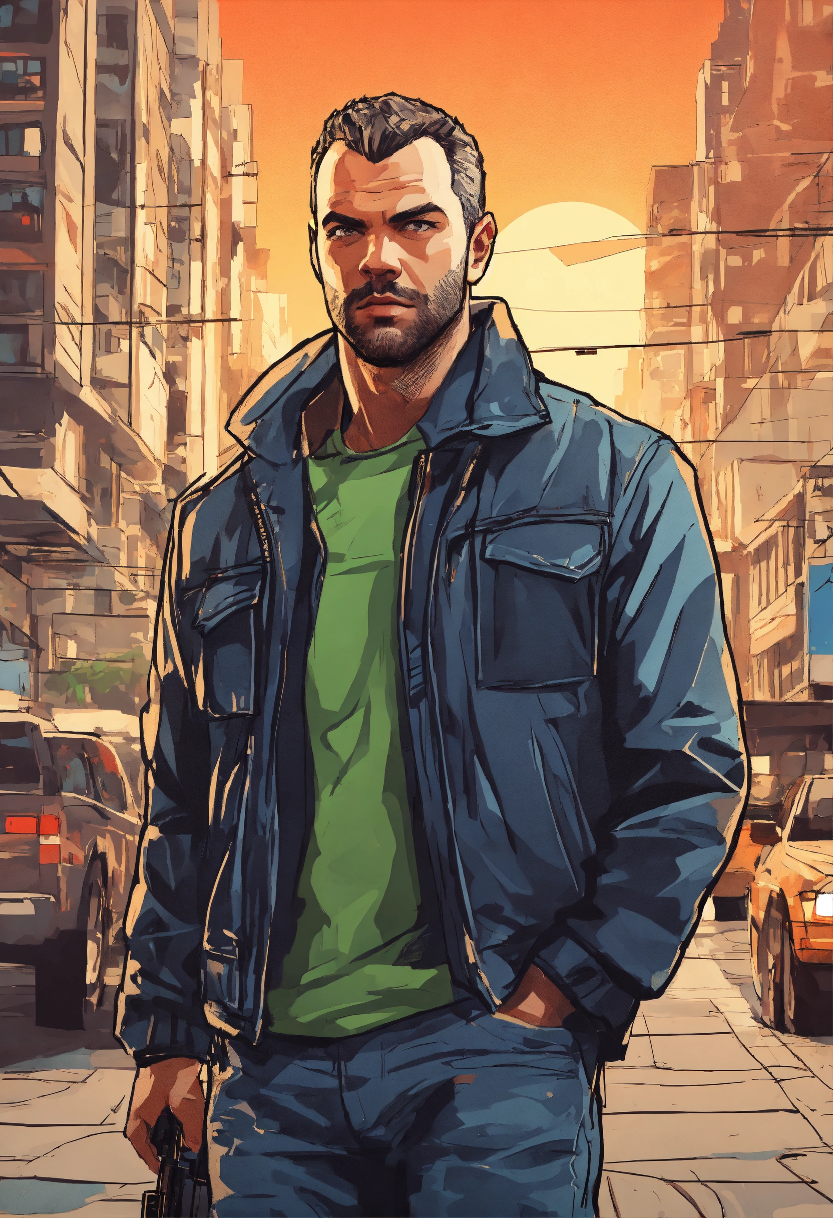 Lexica - Shooting in the city , cut out paper, beautiful portrait ...